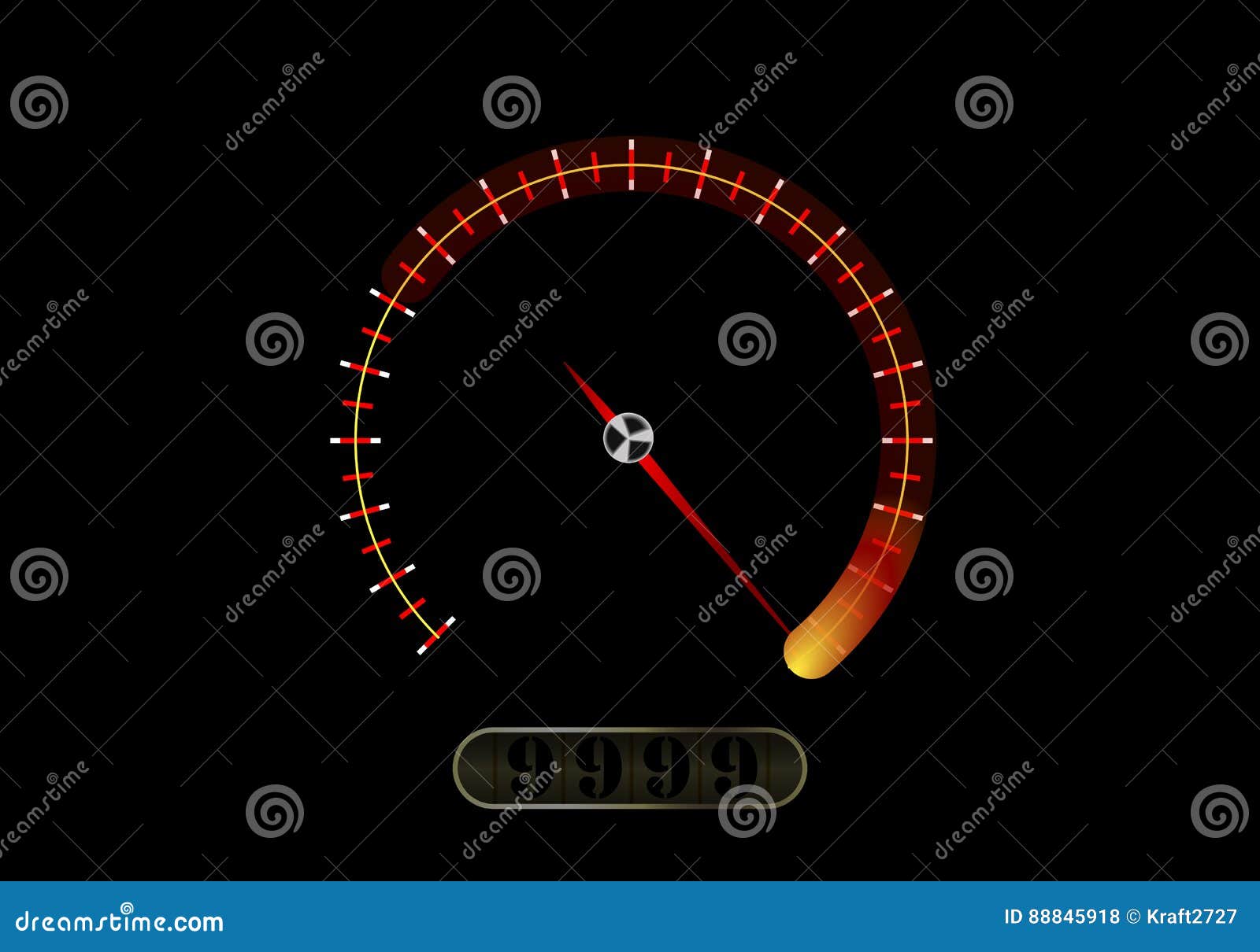 Speedometer on a Black Background Stock Vector - Illustration of ...