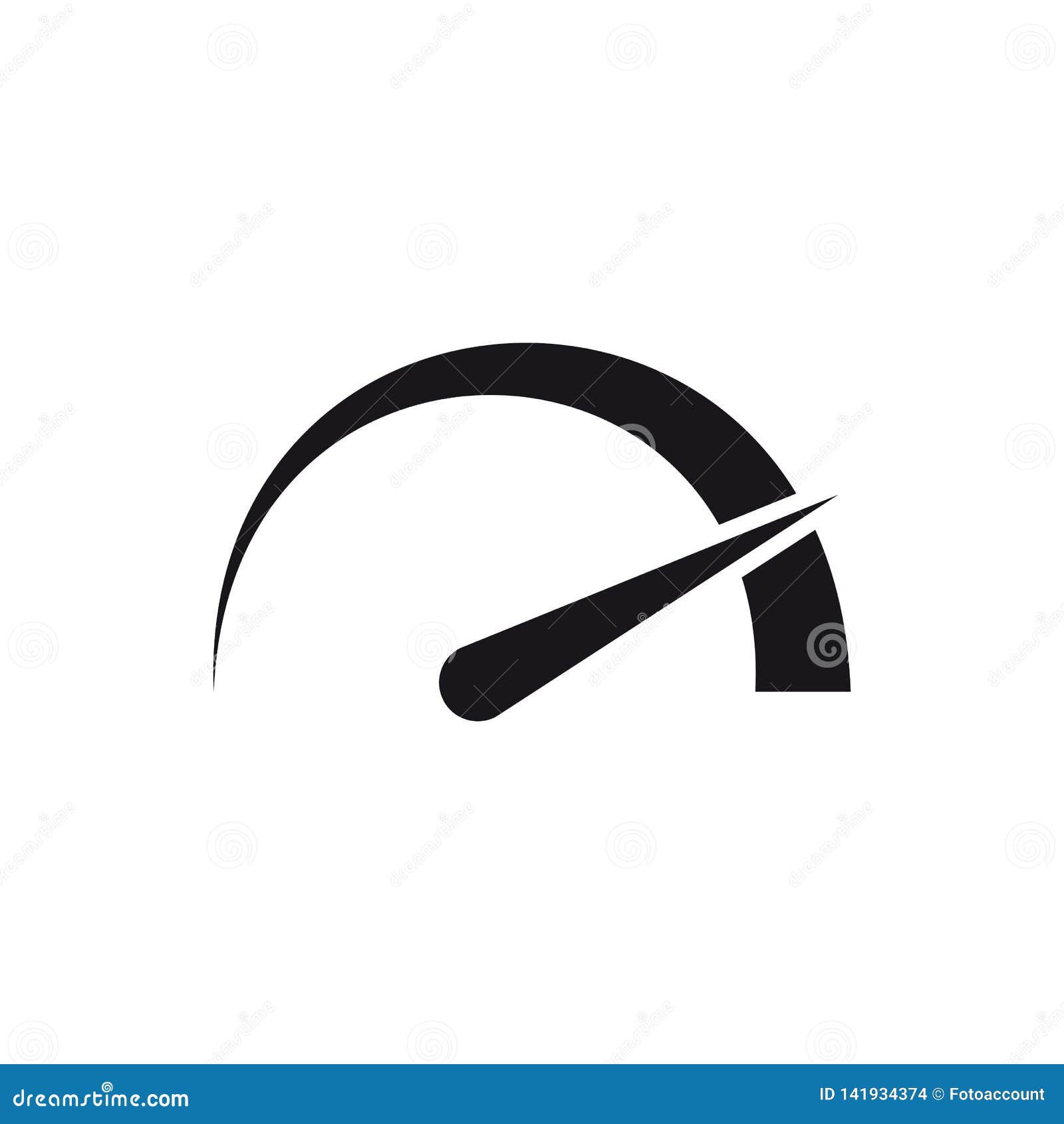 Speedometer - Black Vector Illustration - Isolated on White Background ...