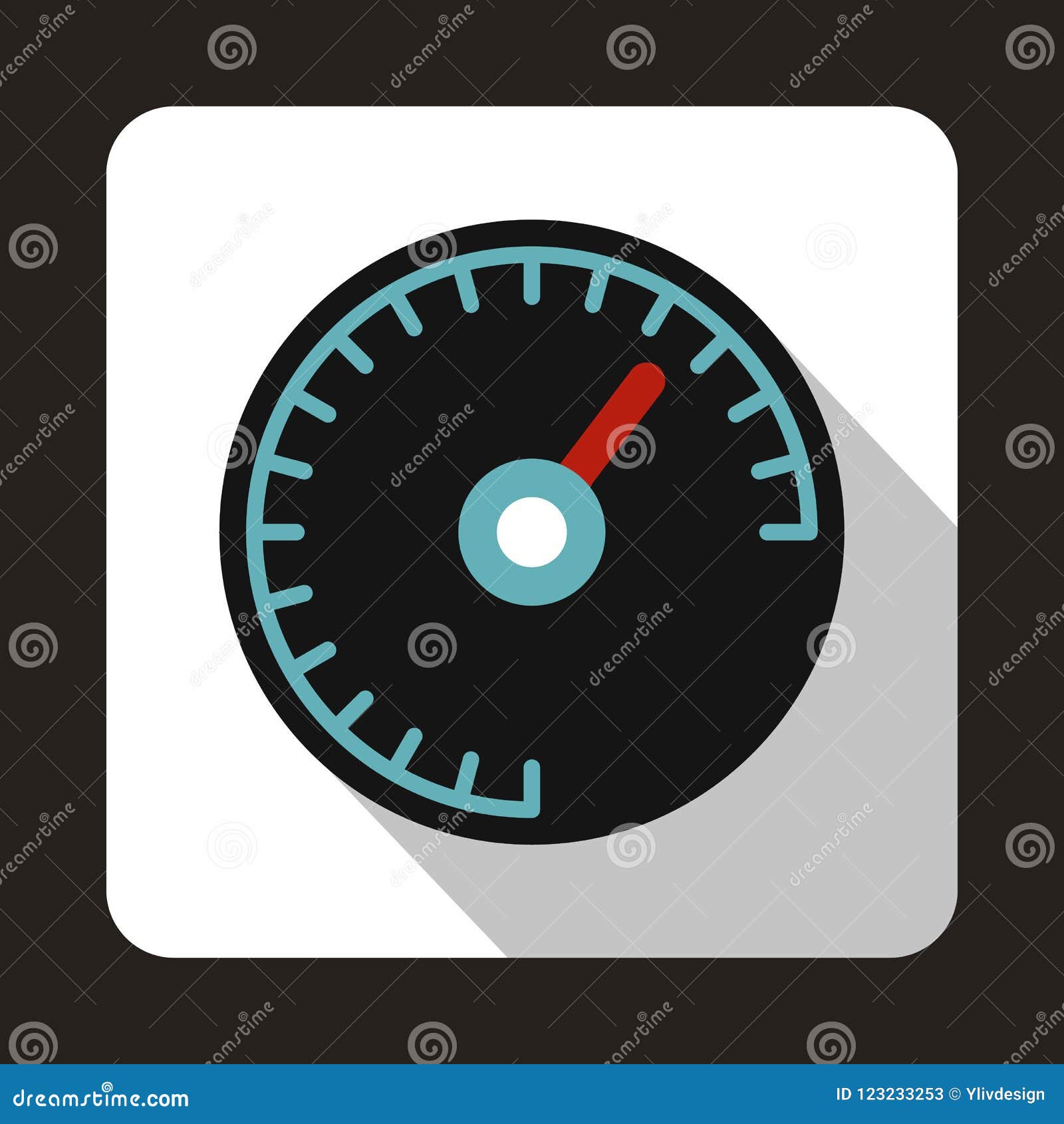 Speedometer with Blue Backlight Icon, Flat Style Stock Illustration ...
