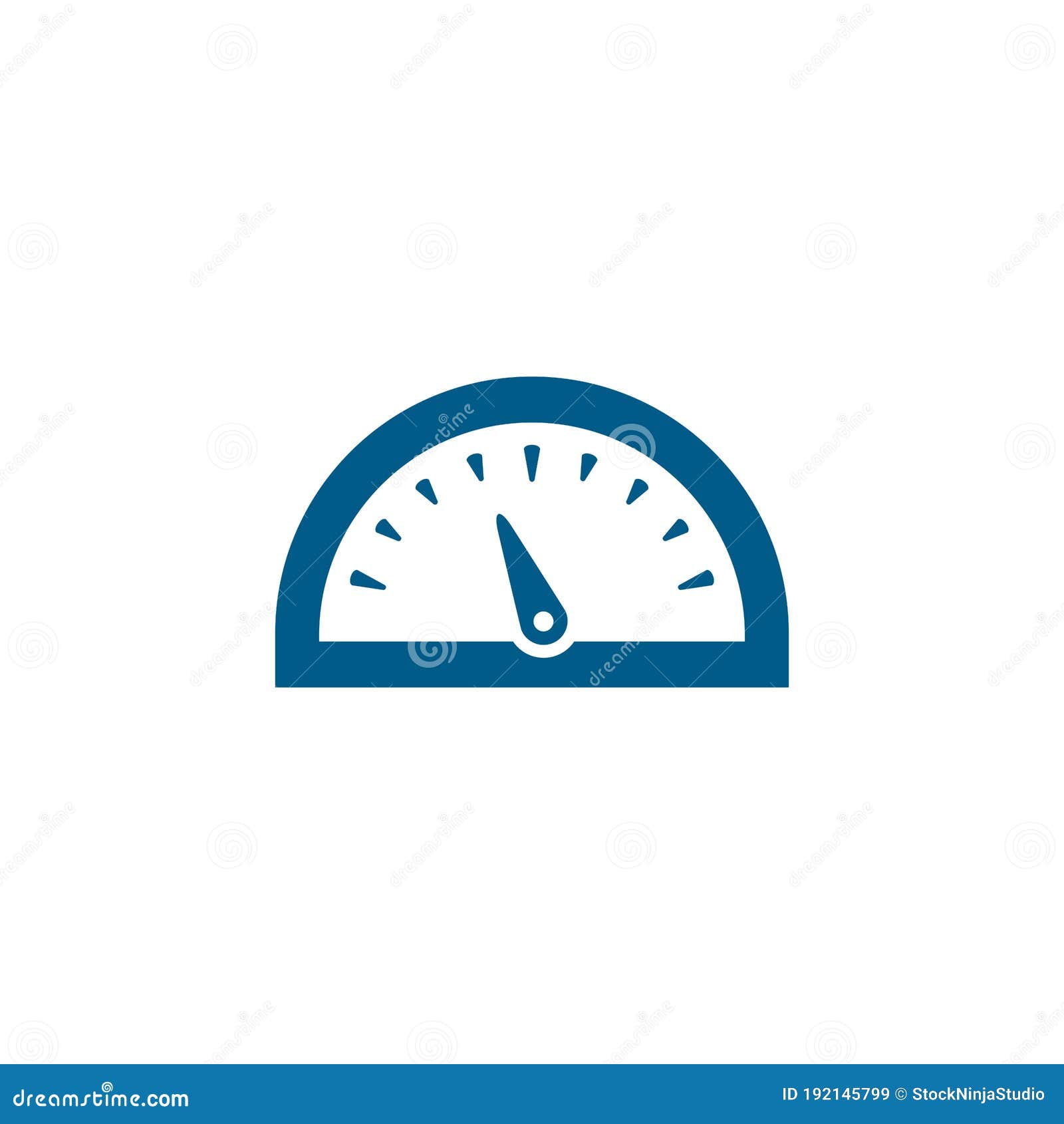 Speedometer Blue Icon on White Background. Blue Flat Style Vector ...