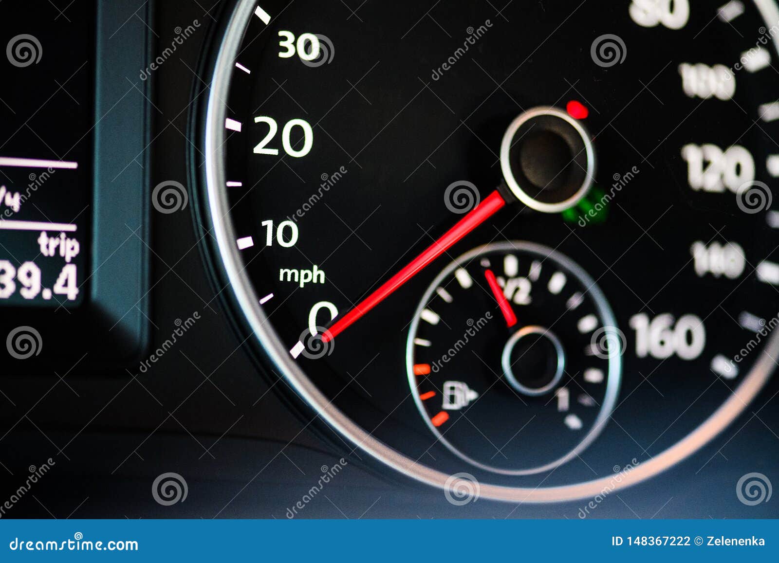 Speedometer in the car stock photo. Image of interior - 148367222