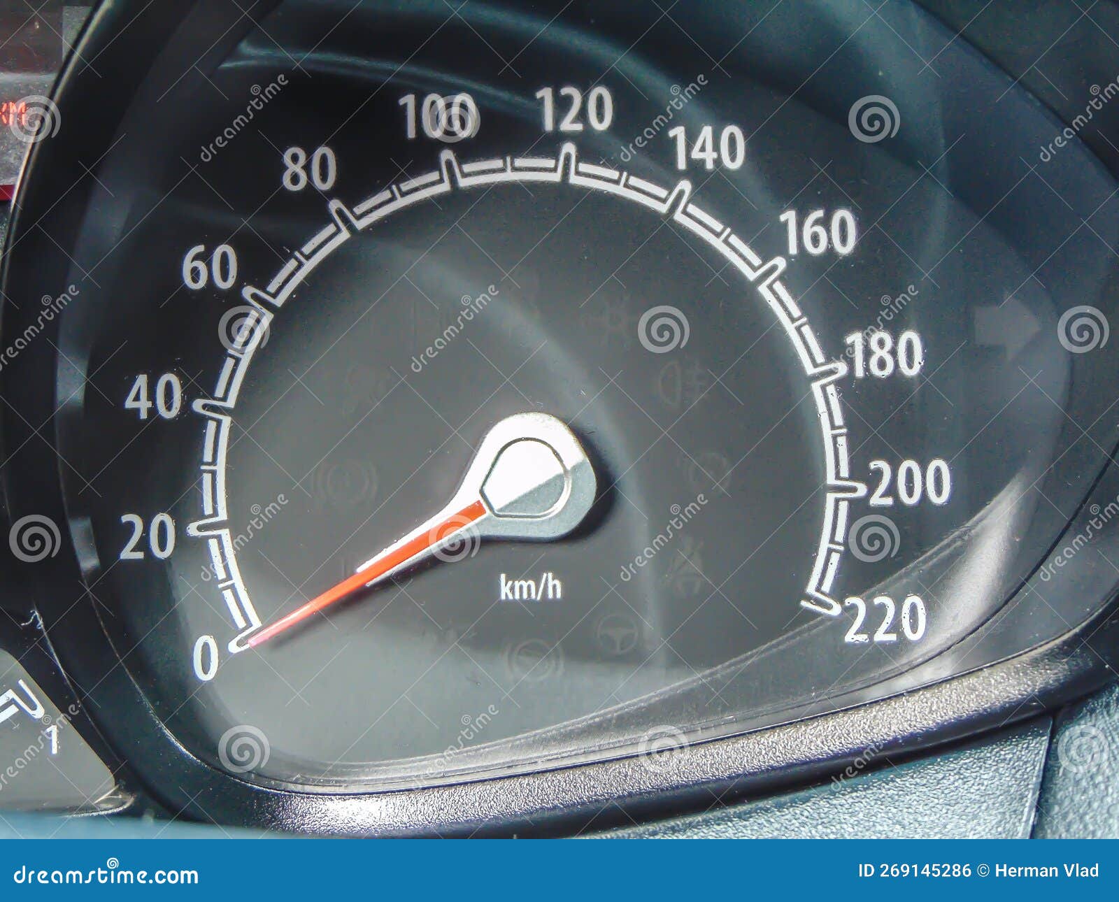 The speedometer of a car stock photo. Image of kilometers - 269145286