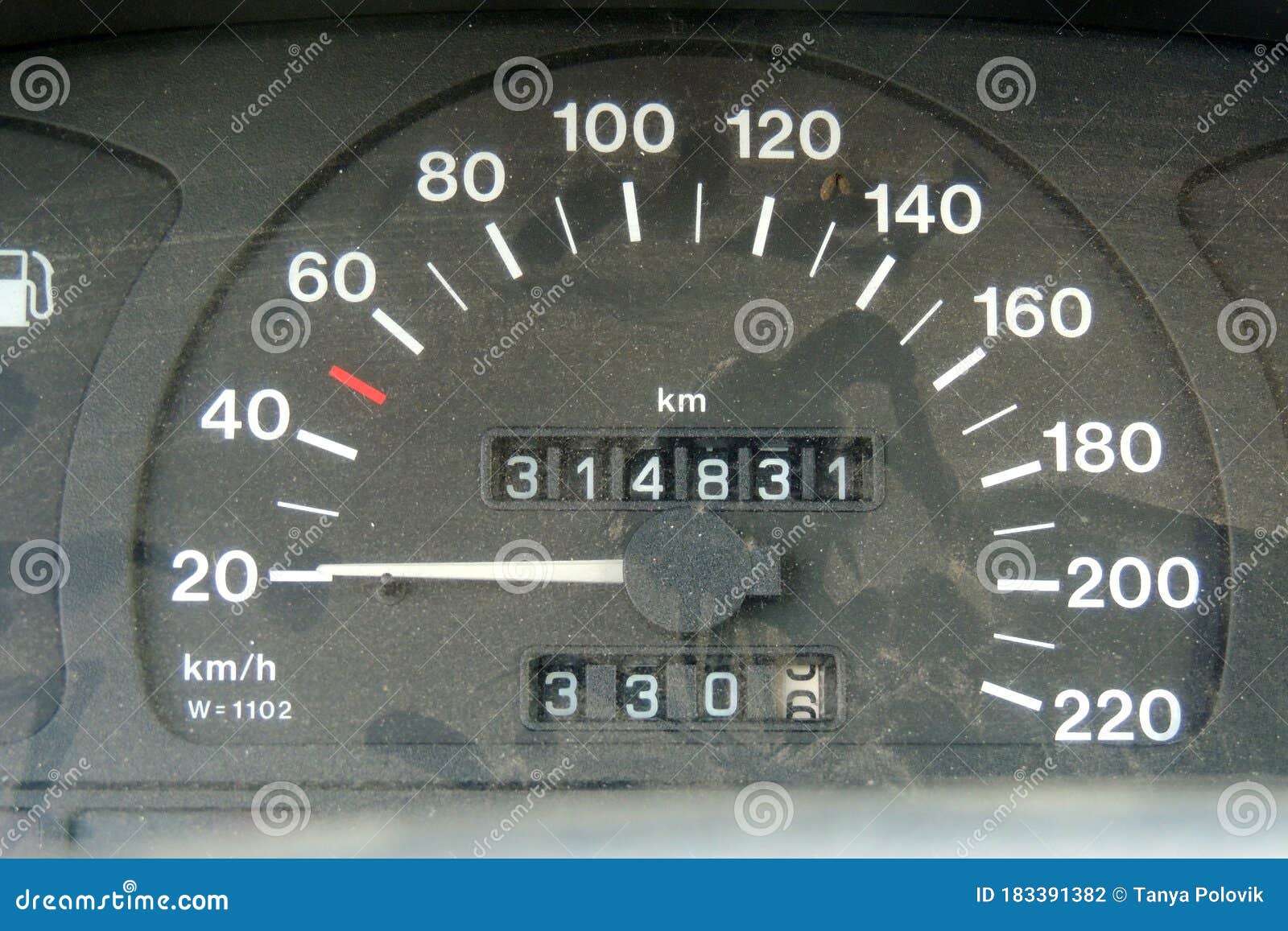 Speedometer in a car stock photo. Image of engine, interior - 183391382