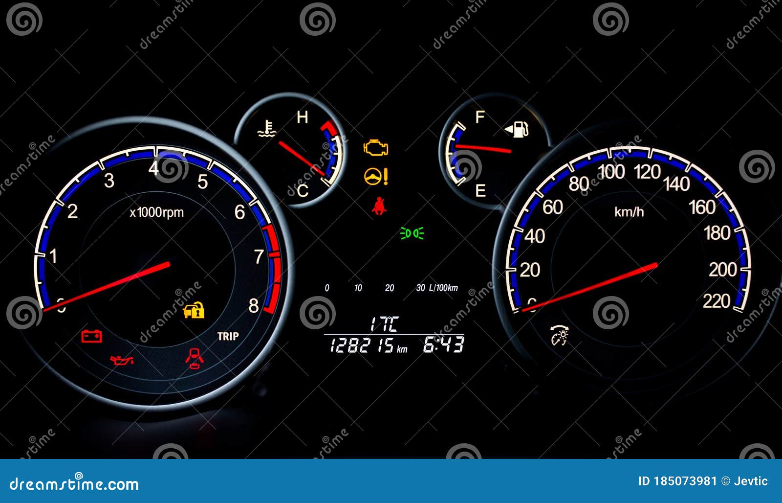 Speedometer on Car Dashboard Stock Image - Image of equipment ...
