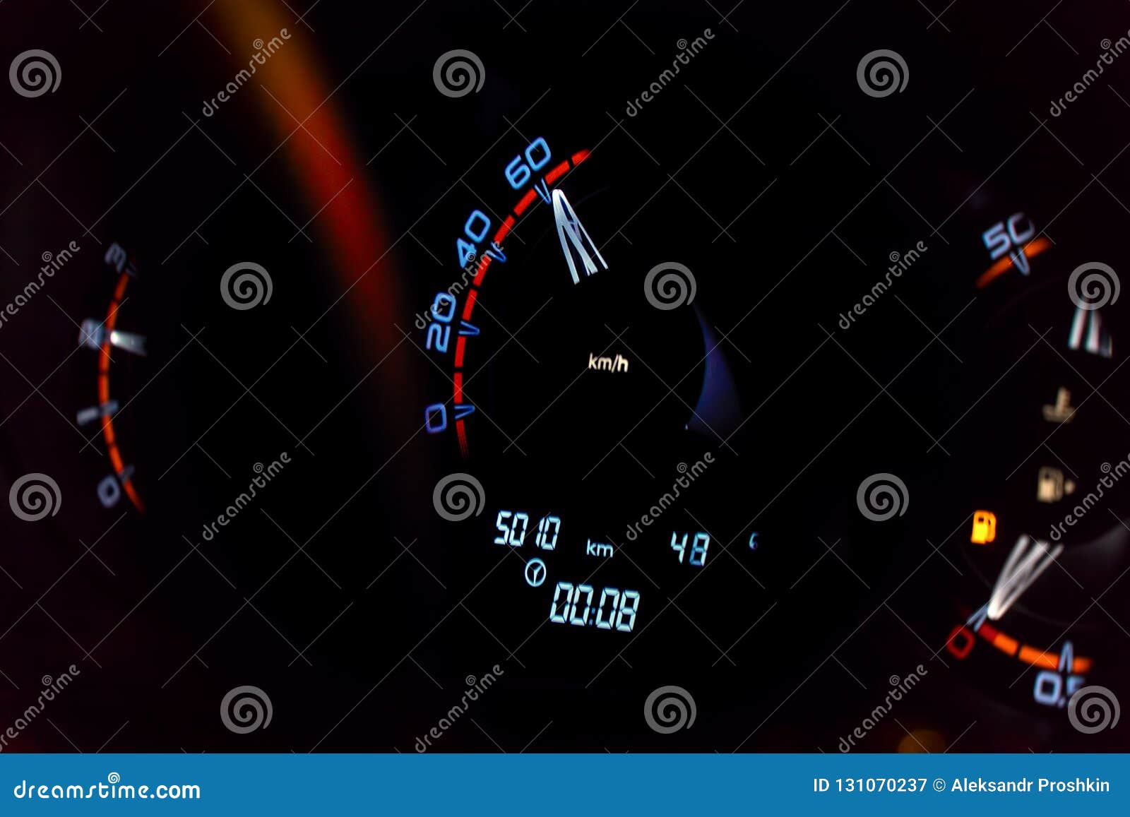Speedometer in the Car on the Dashboard Stock Image - Image of control ...