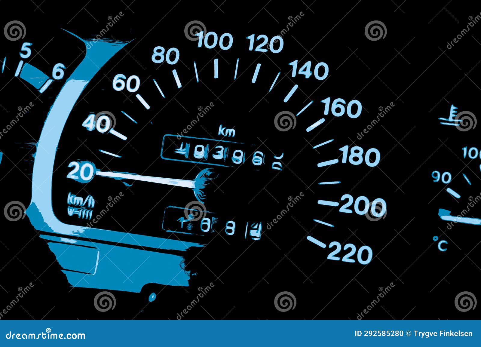 A Speedometer of a Car. Max Speed 220 Km/h.. Stock Photo - Image of ...