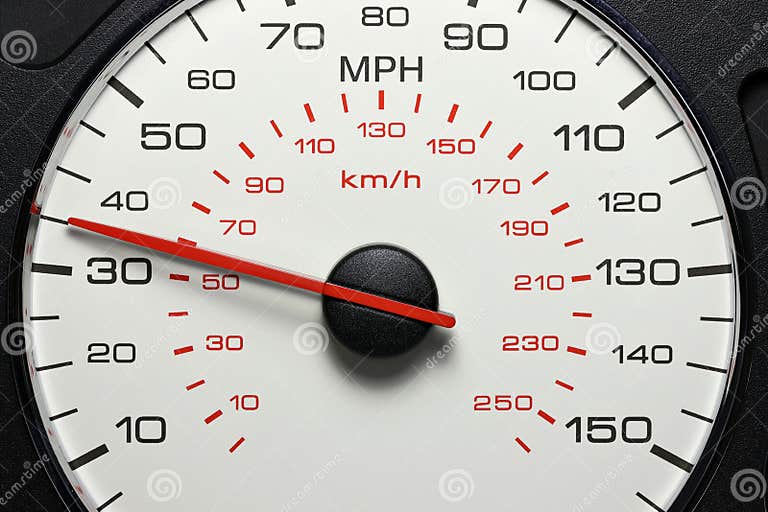 Speedometer at 35 MPH stock photo. Image of monitoring - 117893234