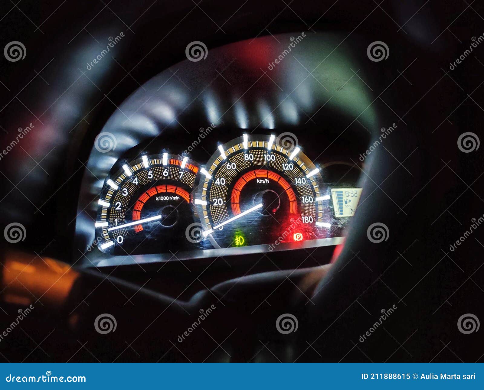 Speedometer car night stock image. Image of screenshot - 211888615