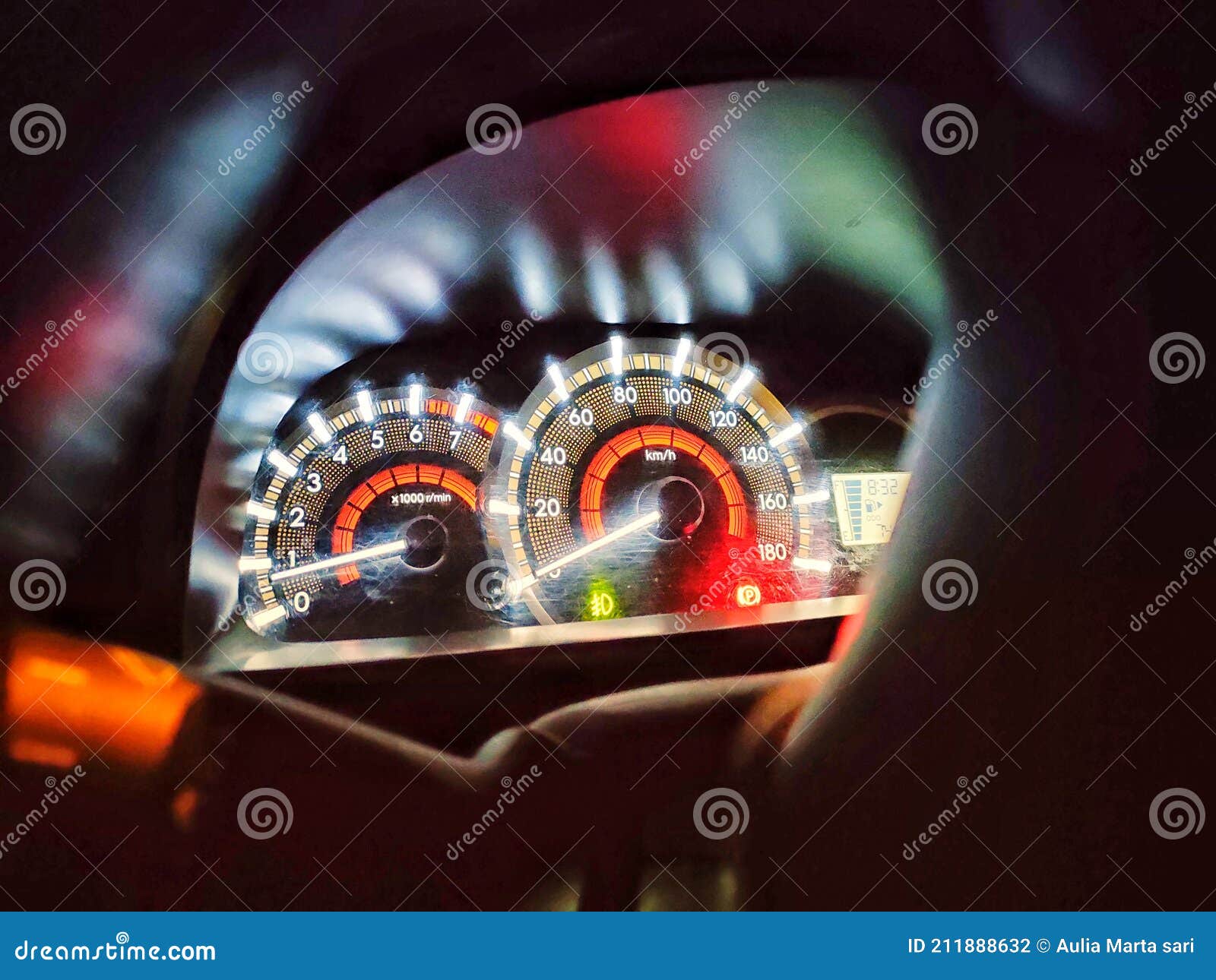 Speedometer Car Night Digital Stock Photo - Image of night, digital ...