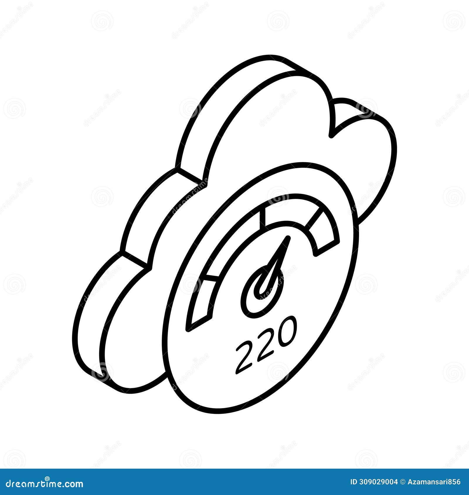 Speedometer with Cloud Depicting Concept Isometric Icon of Cloud ...