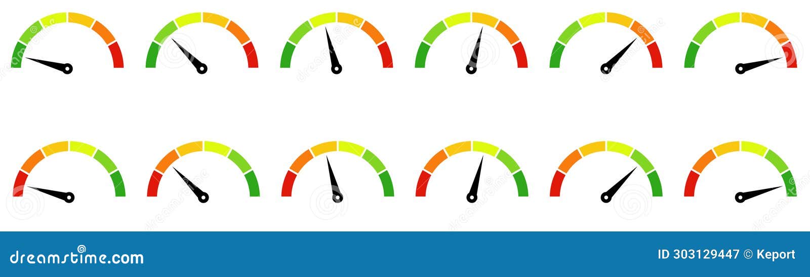 Speedometer Collection with Different Levels Stock Illustration ...