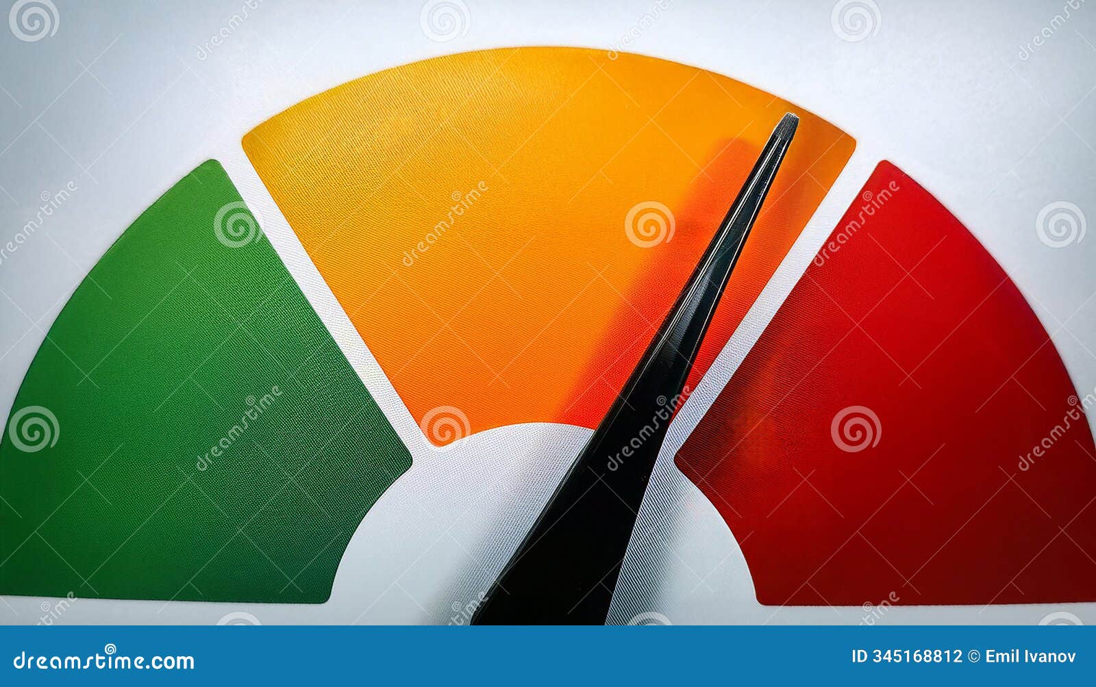 Performance Indicator Pointing almost at Maximum on Orange Area Stock ...