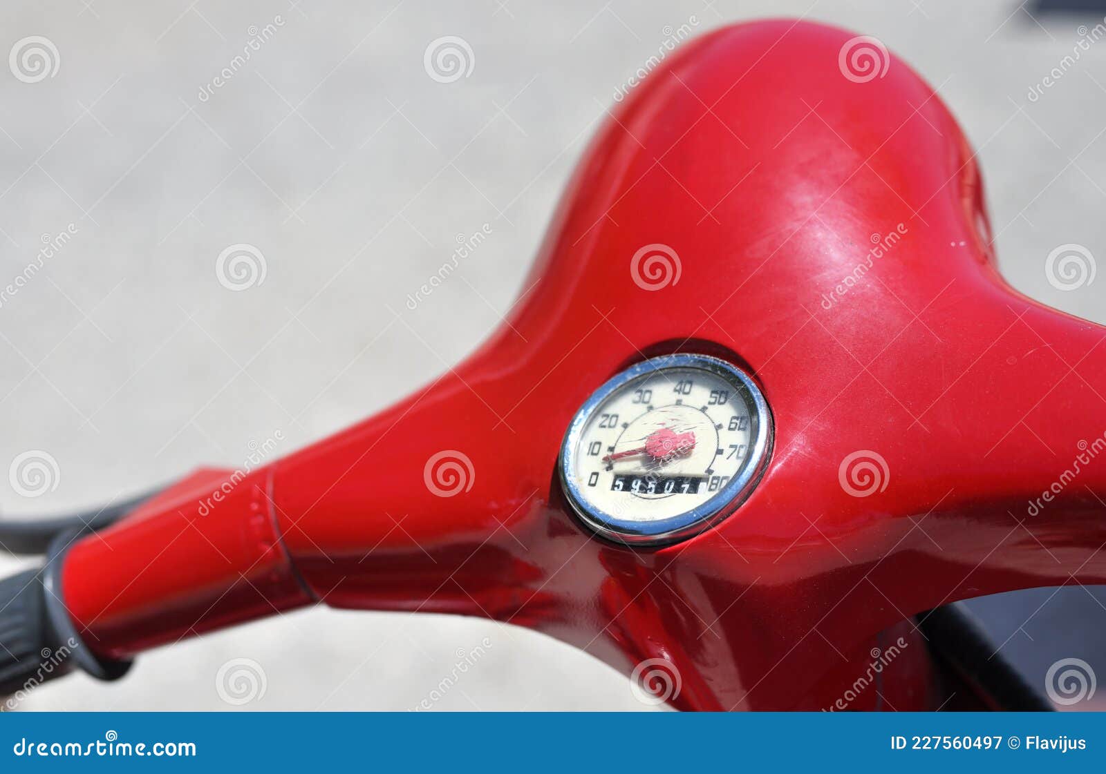 Speedometer Dial on a Red Old Scooter Stock Image - Image of grunge ...