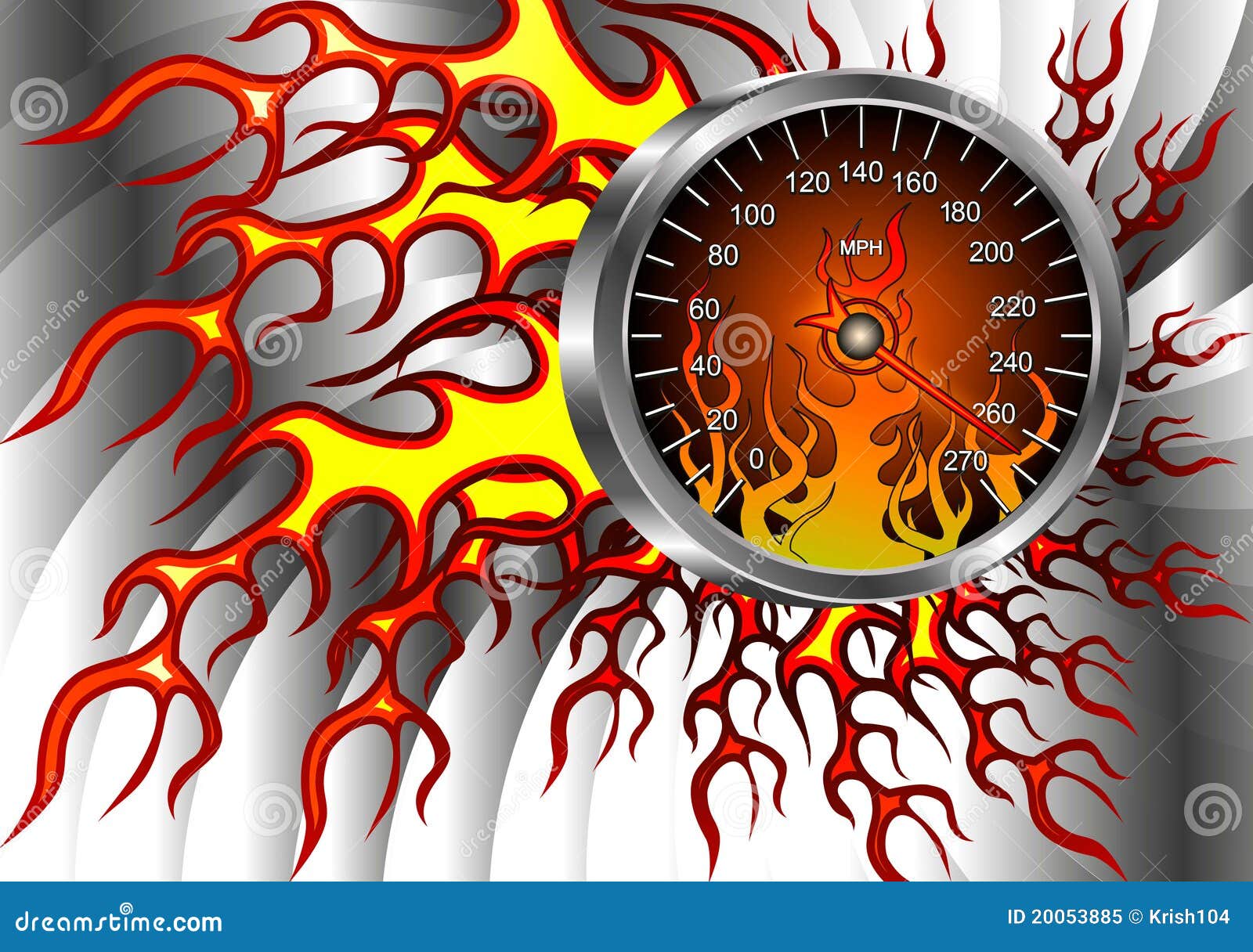 Speedometer on fire stock vector. Illustration of bunch - 20053885