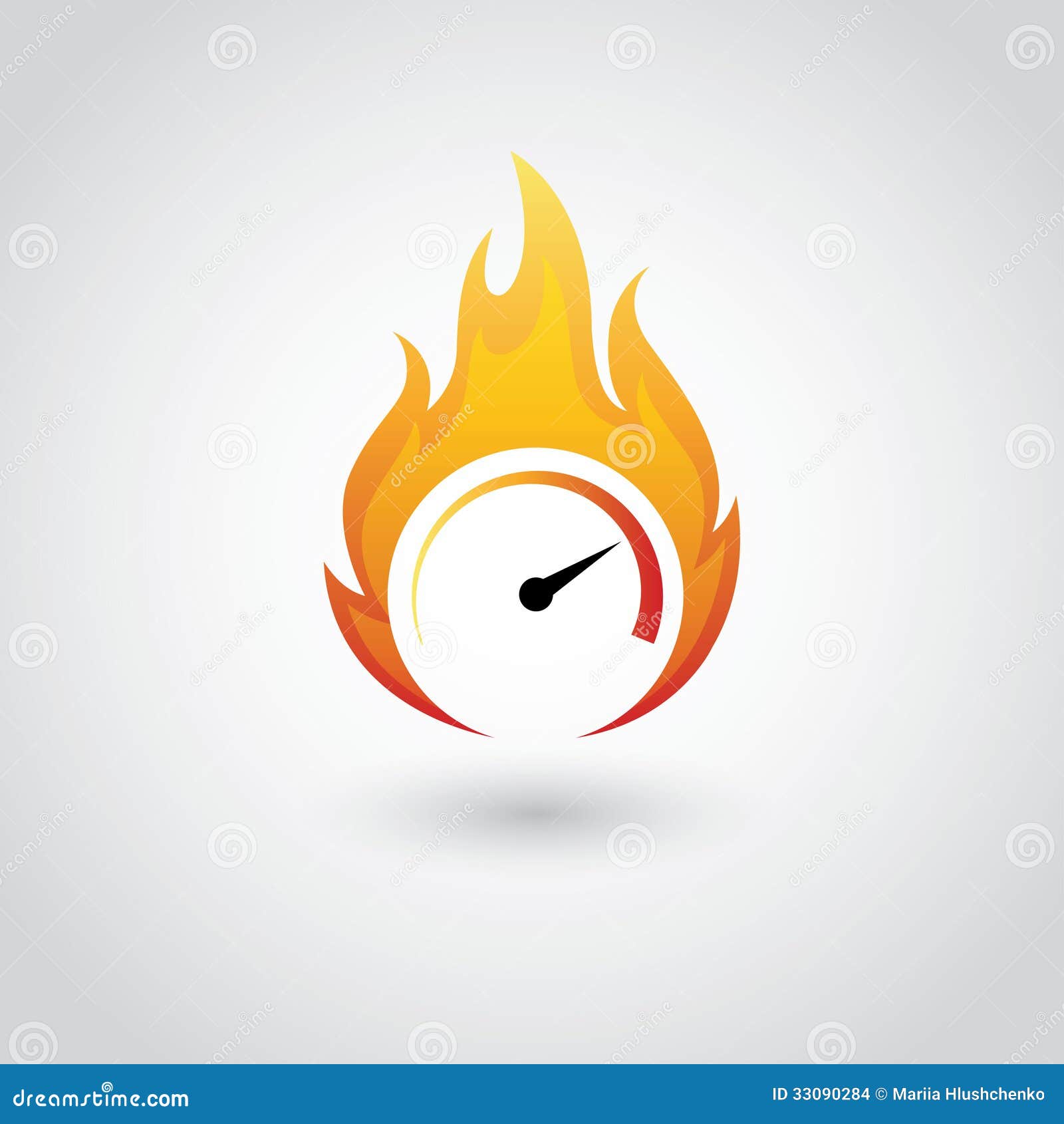 Speedometer on fire stock vector. Illustration of symbol - 33090284