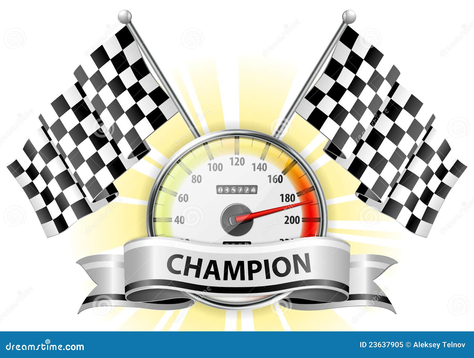 Speedometer with Flags and Ribbons Stock Vector - Illustration of ...