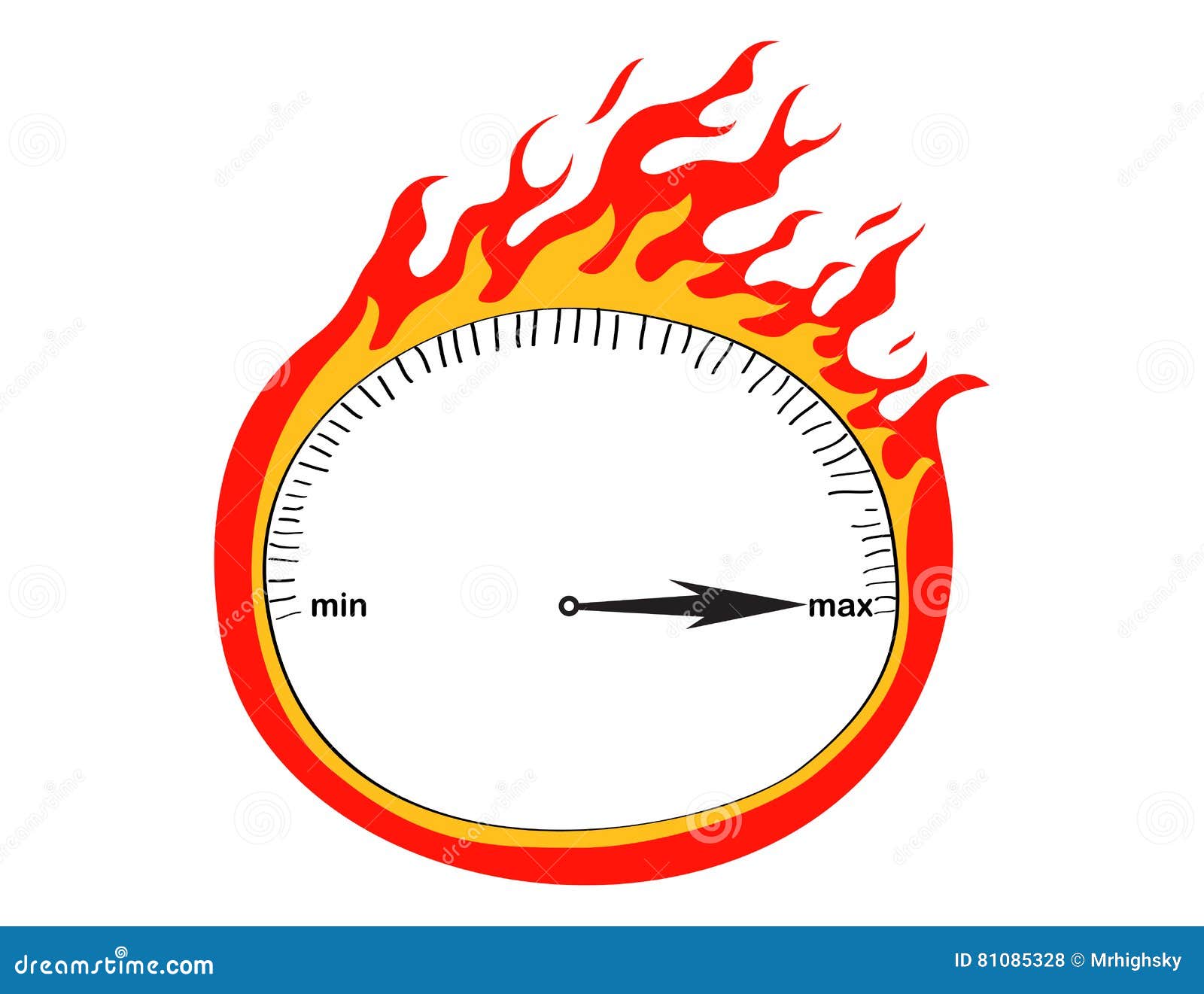 Speedometer and flames stock vector. Illustration of indicator - 81085328