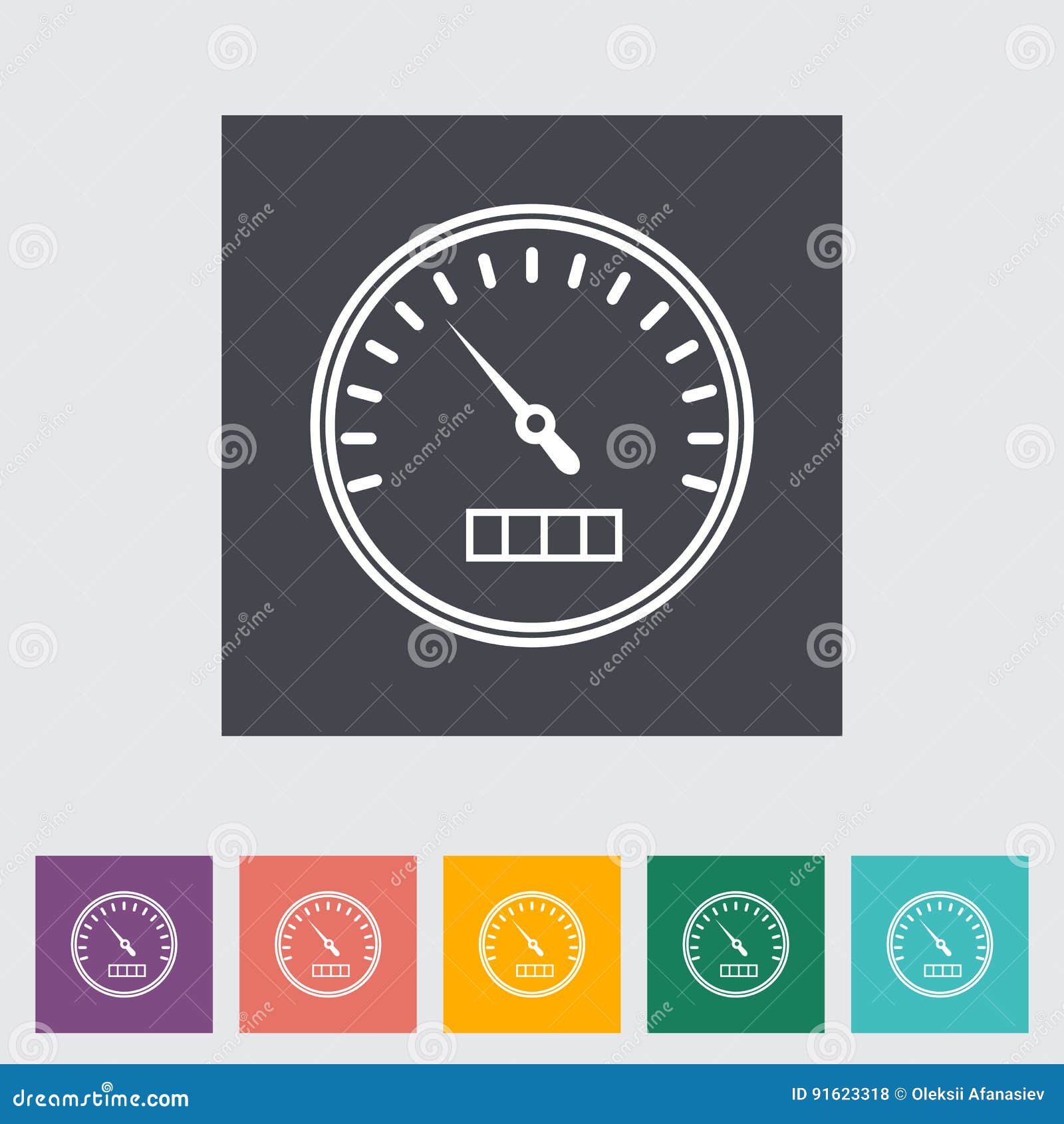 Speedometer Flat White Icons In Square Backgrounds Cartoon Vector ...
