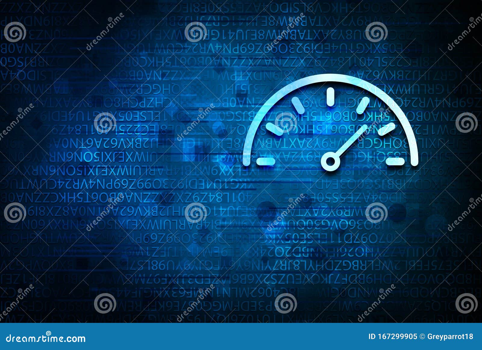 Speedometer Gauge Icon Abstract Blue Background Illustration Design ...