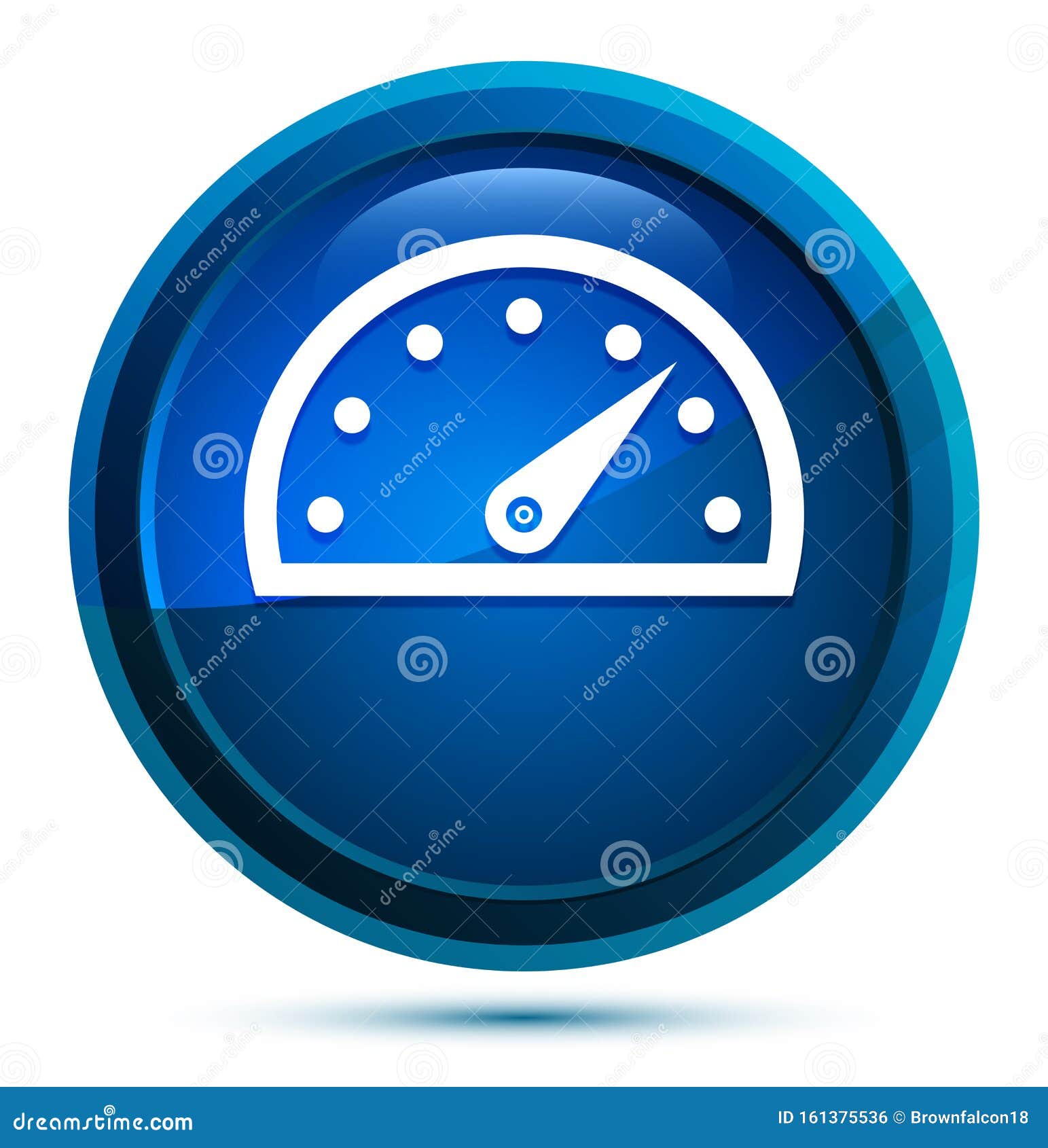 Speedometer Gauge Icon Elegant Blue Round Button Illustration Stock ...