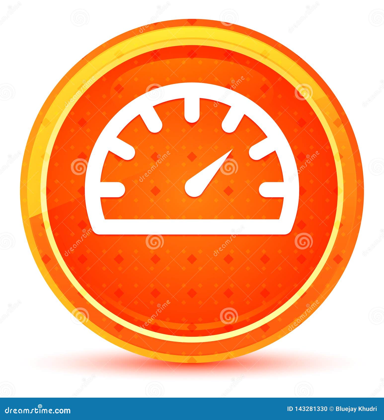 Speedometer Gauge Icon Natural Orange Round Button Stock Illustration ...