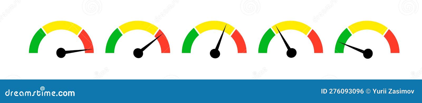 Speedometer Gauge Meter Icons. Vector Scale, Level of Performance ...