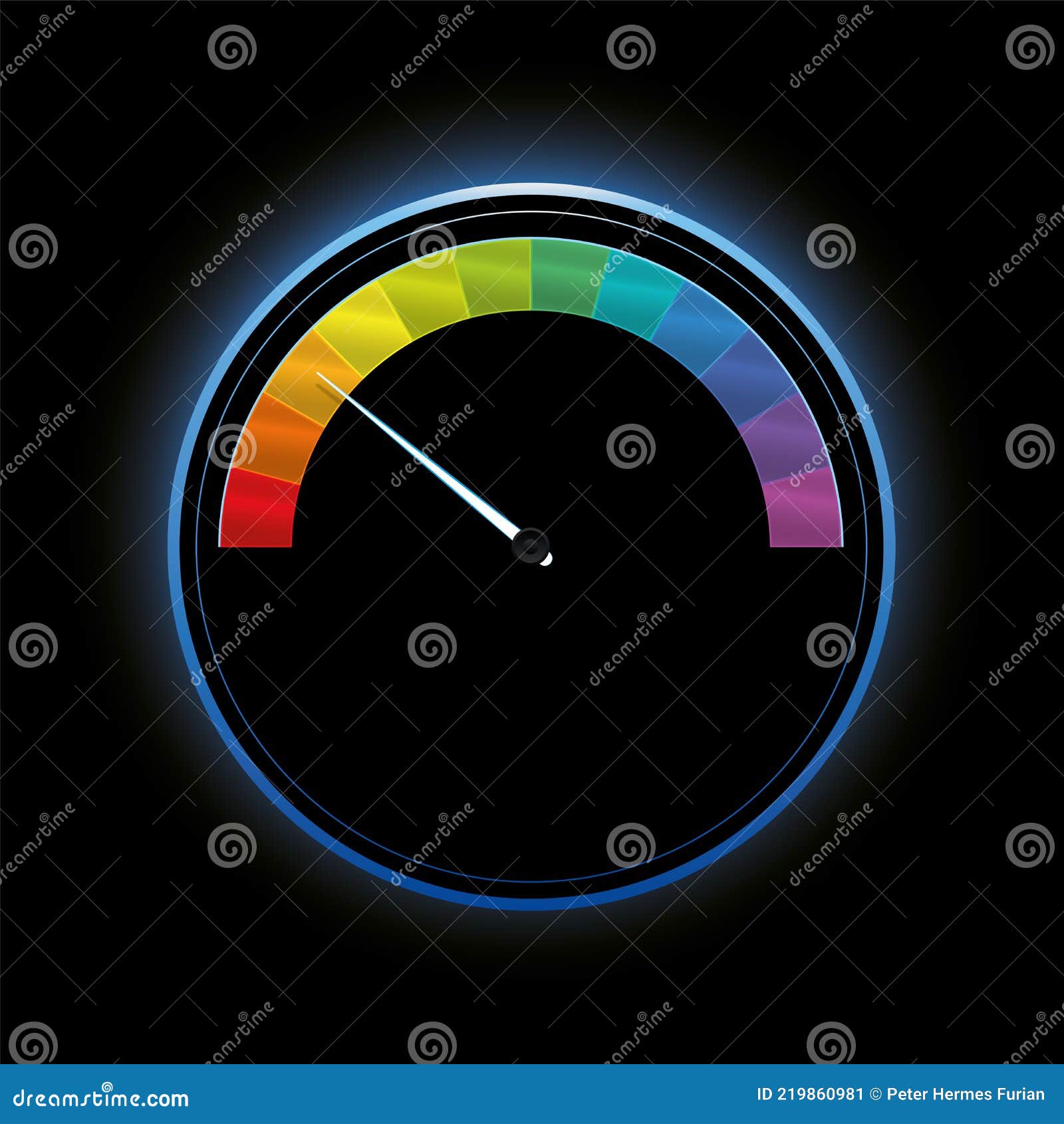 Speedometer Gauge Rainbow Colors Indicator Rating Instrument Stock ...