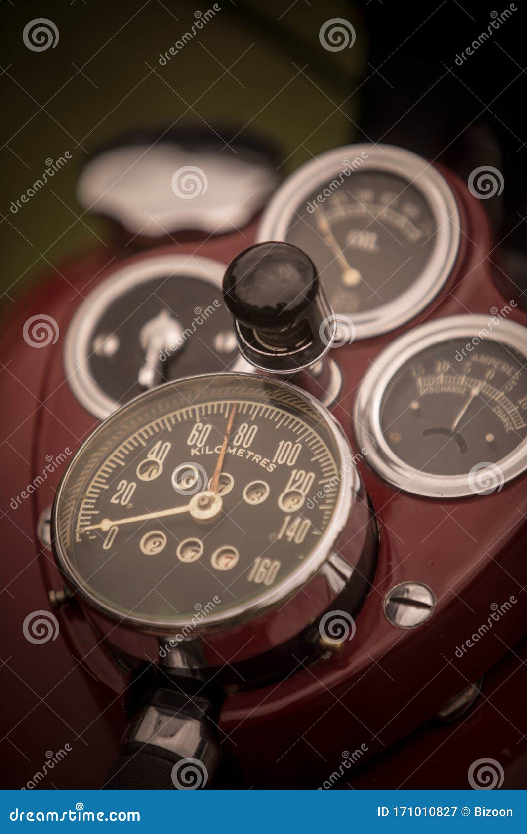 Speedometer Gauge of a Vintage Motorcycle Stock Image - Image of meter ...