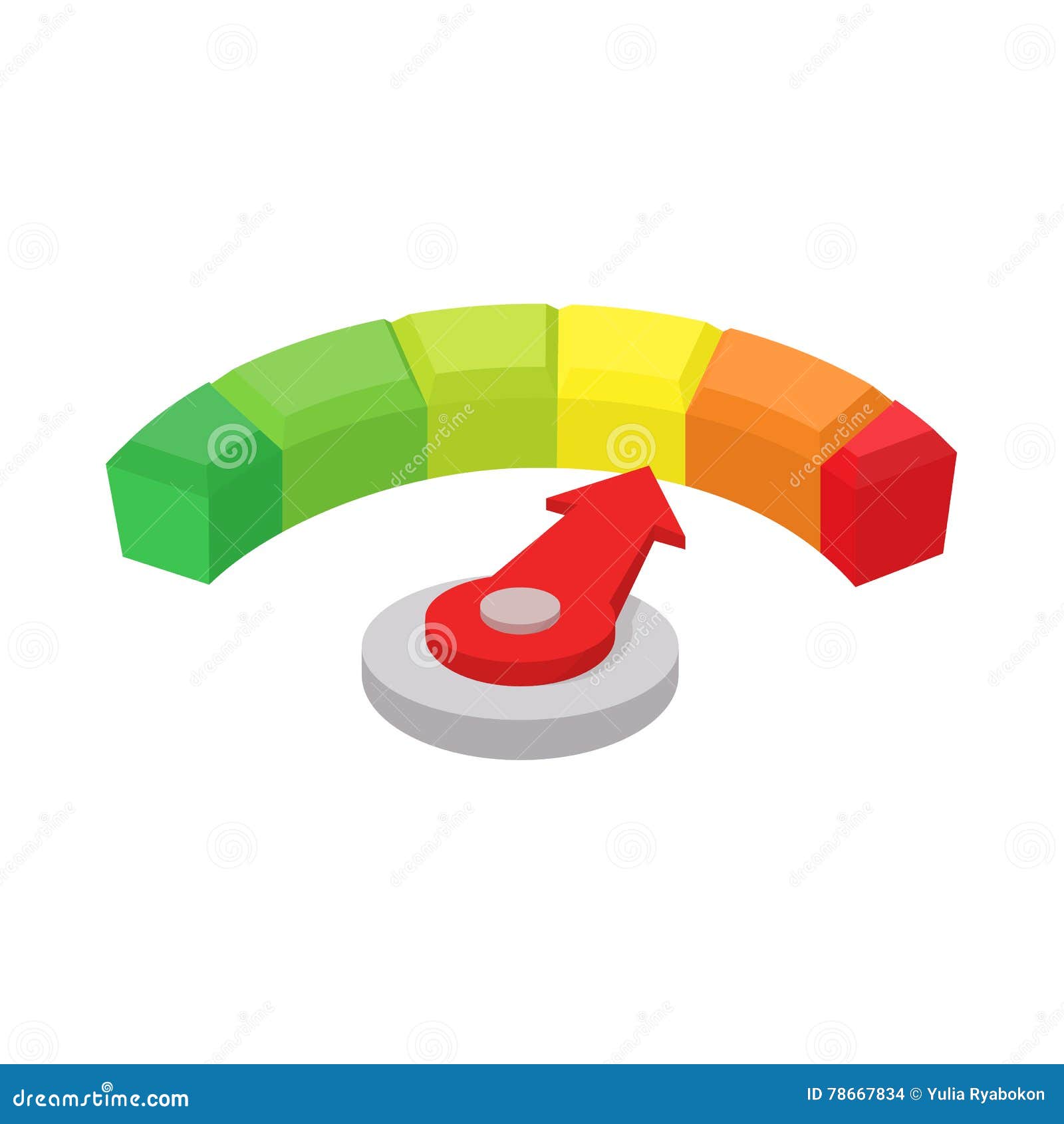 Speedometer Or General Indicator Icon, Cartoon Vector Illustration ...