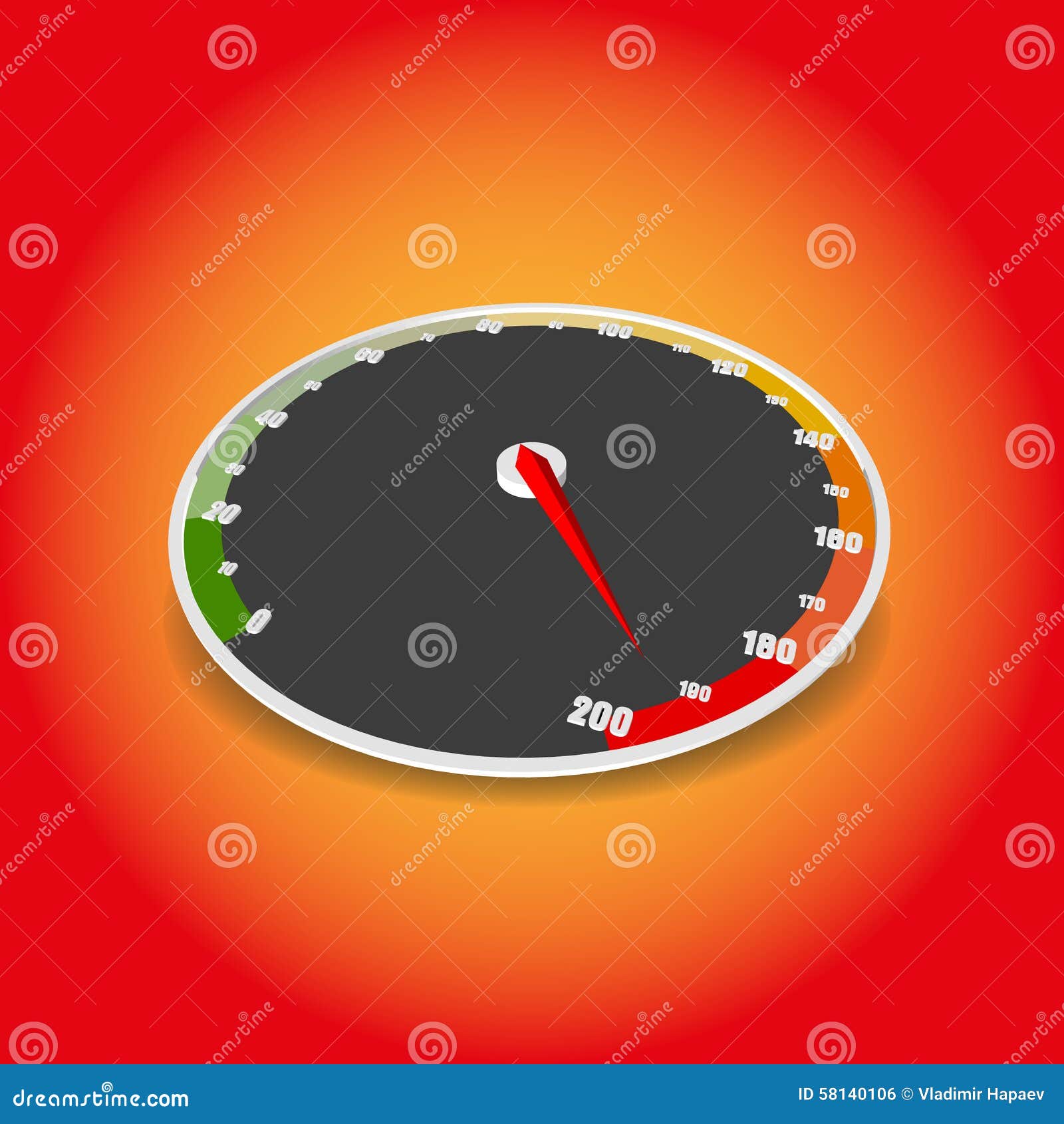 Speedometer on Gradient Background Stock Illustration - Illustration of ...