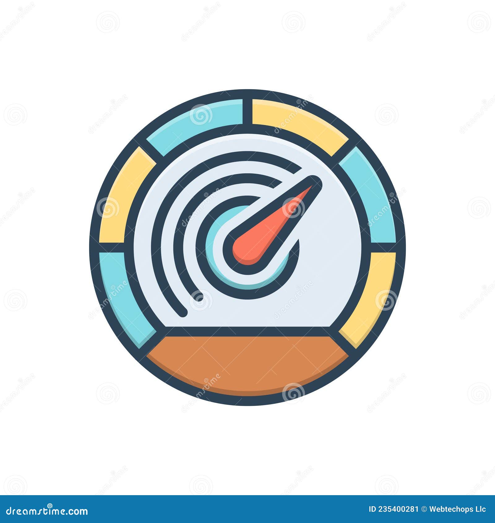 Color Illustration Icon for Speedometer, Accelerate and Arrow Stock ...