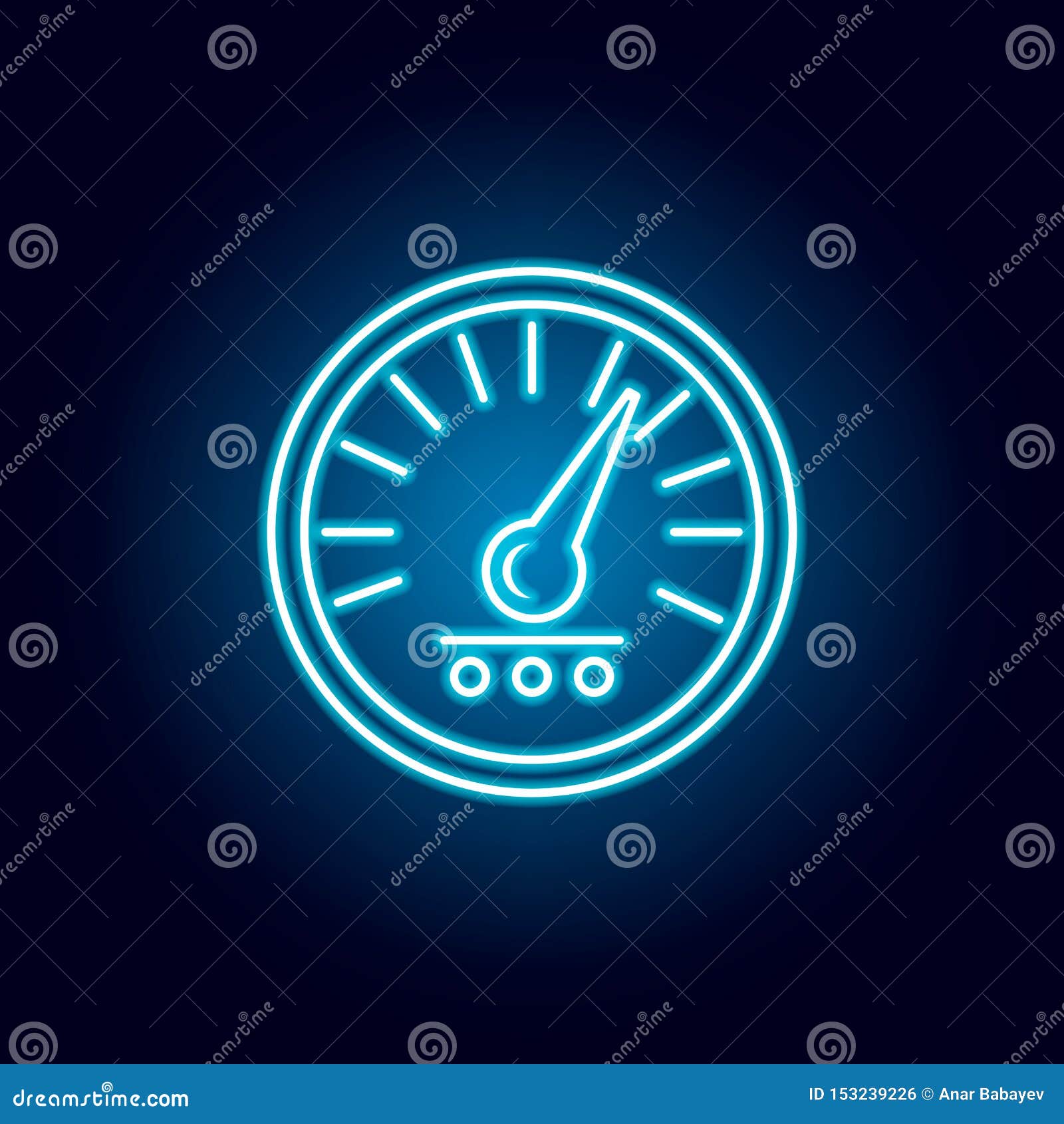 Speedometer Icon in Blue Neon Style. Element of Racing for Mobile ...
