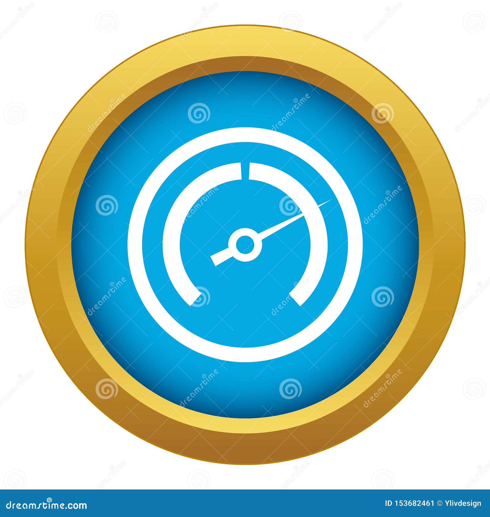 Speedometer Icon Blue Vector Isolated Stock Vector - Illustration of ...