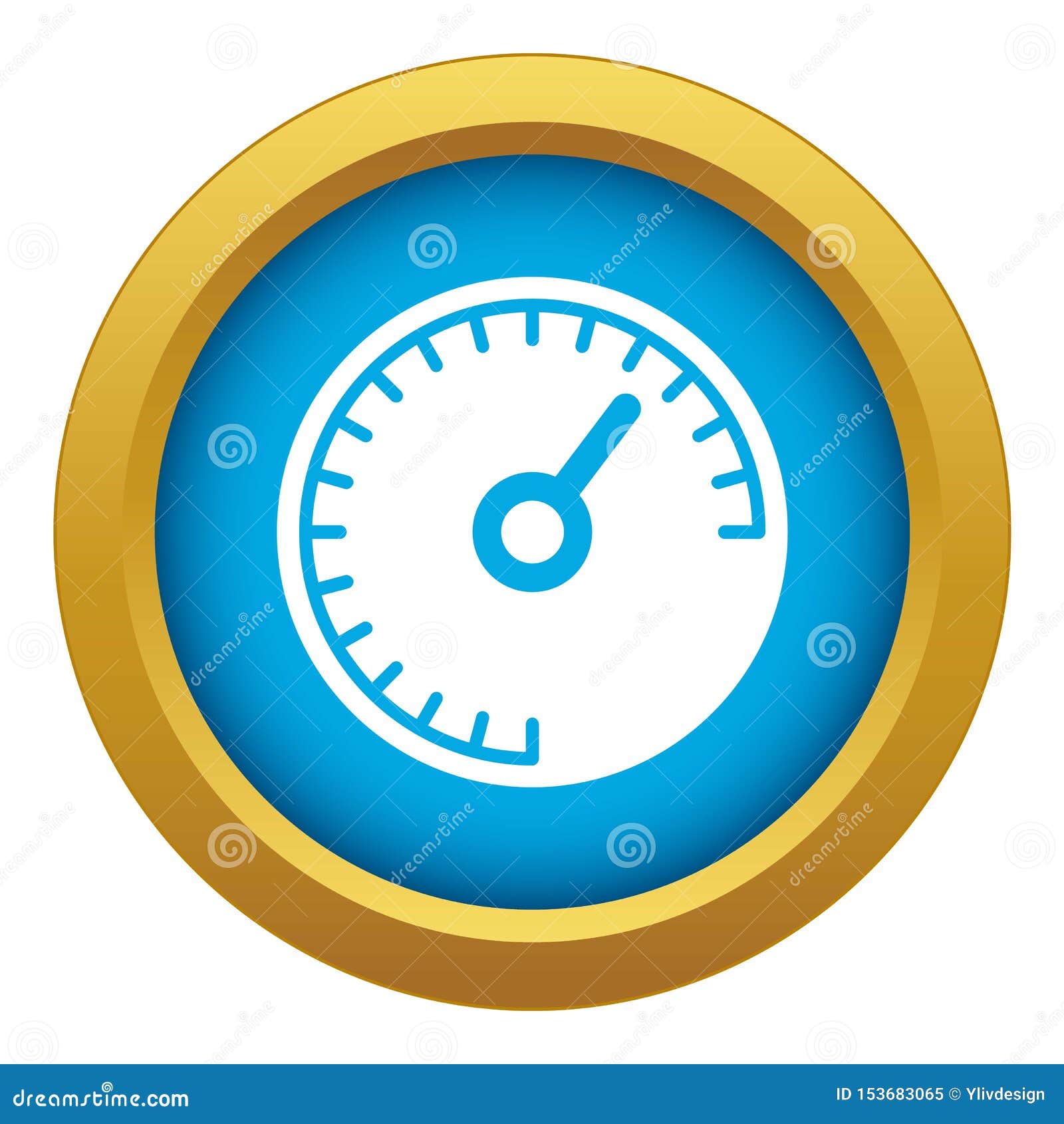 Speedometer Icon Blue Vector Isolated Stock Vector - Illustration of ...