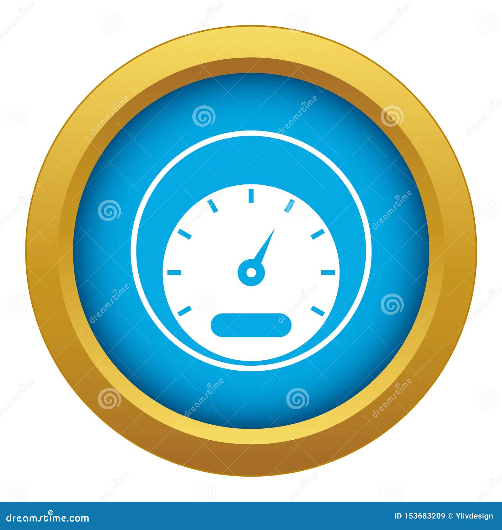 Speedometer Icon Blue Vector Isolated Stock Vector - Illustration of ...