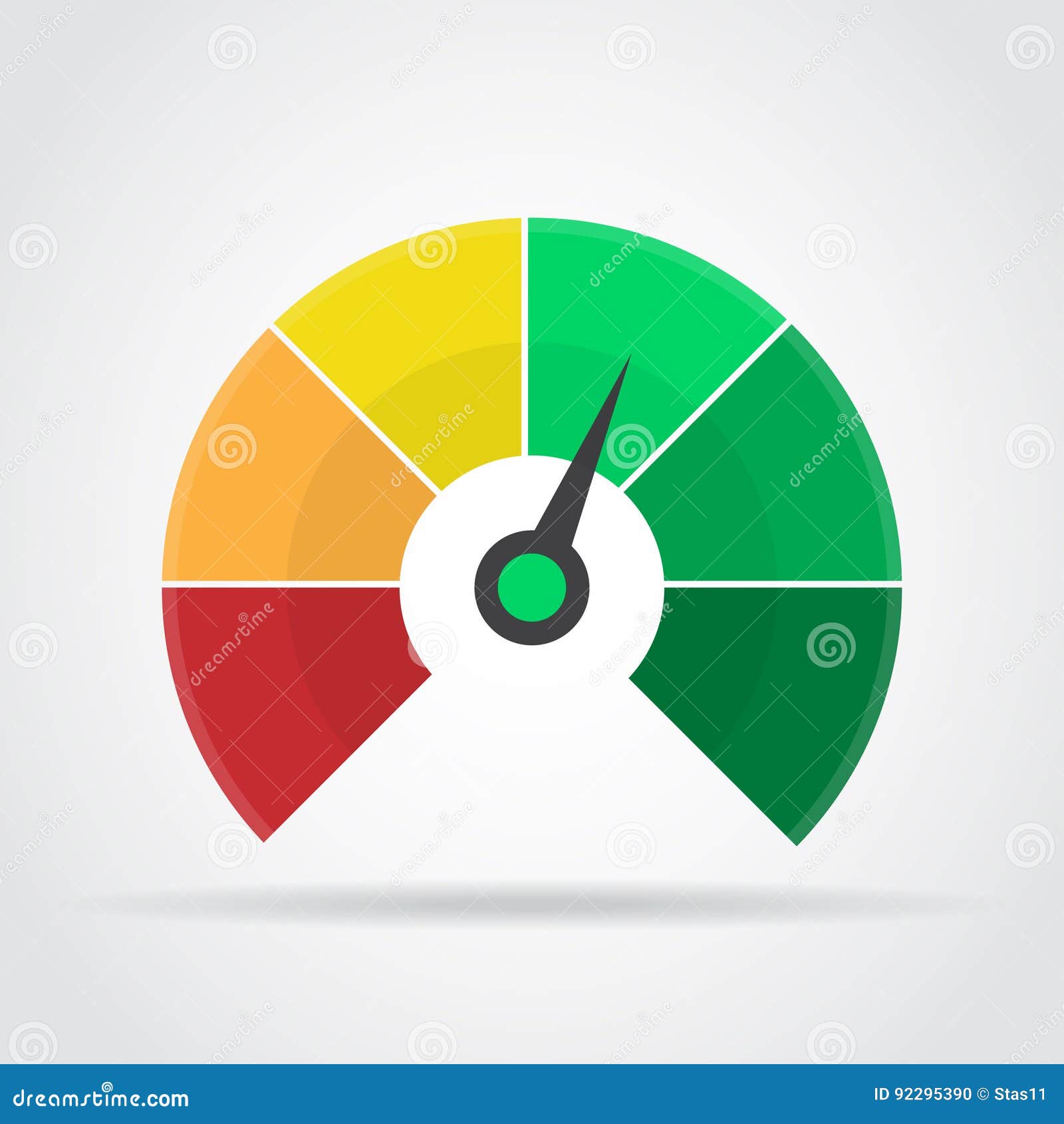 Speedometer Icon. Colorful Infographic Gauge Element with Shadow Stock ...
