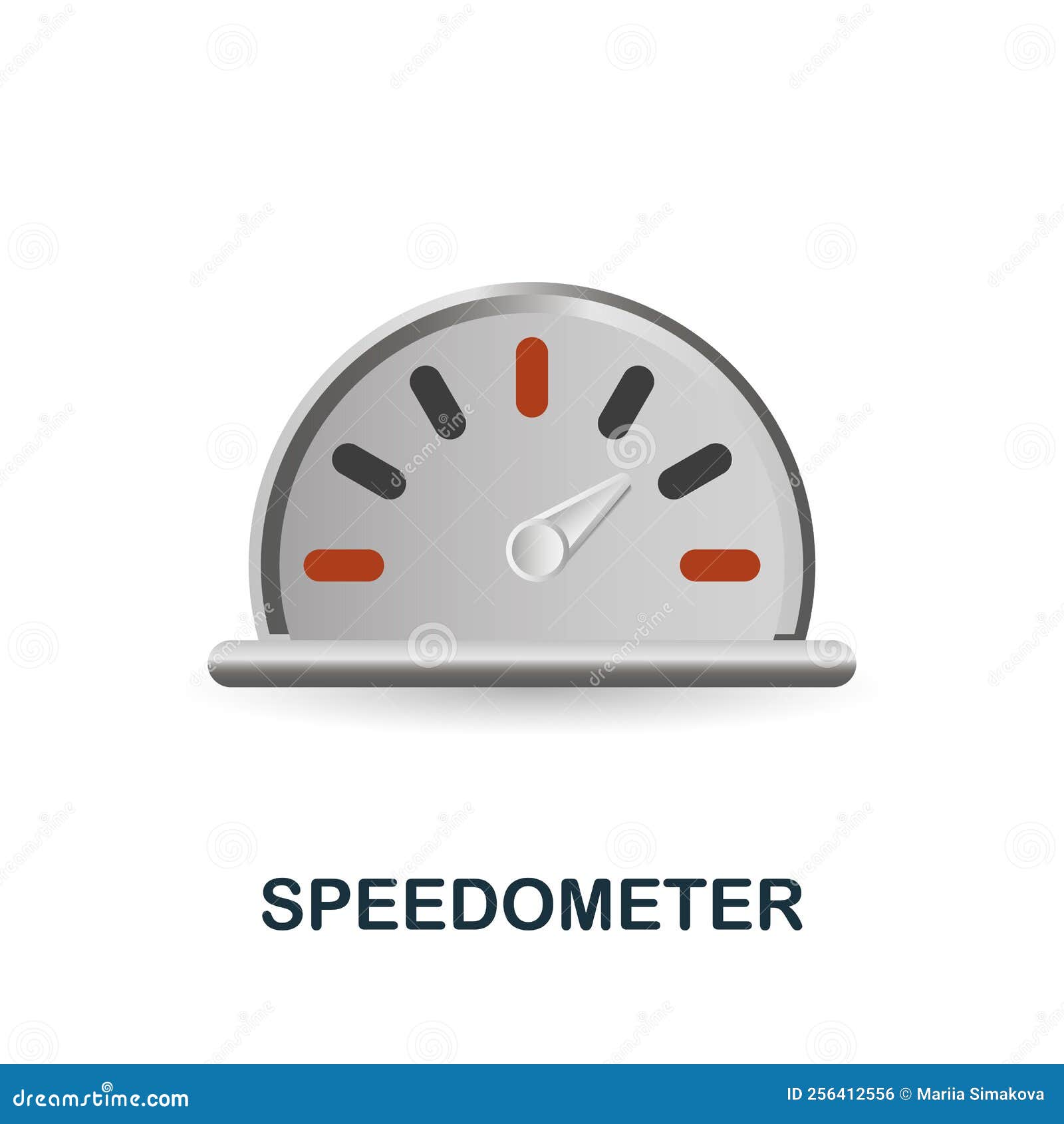 Speedometer Icon. 3d Illustration from Measuring Collection Stock ...