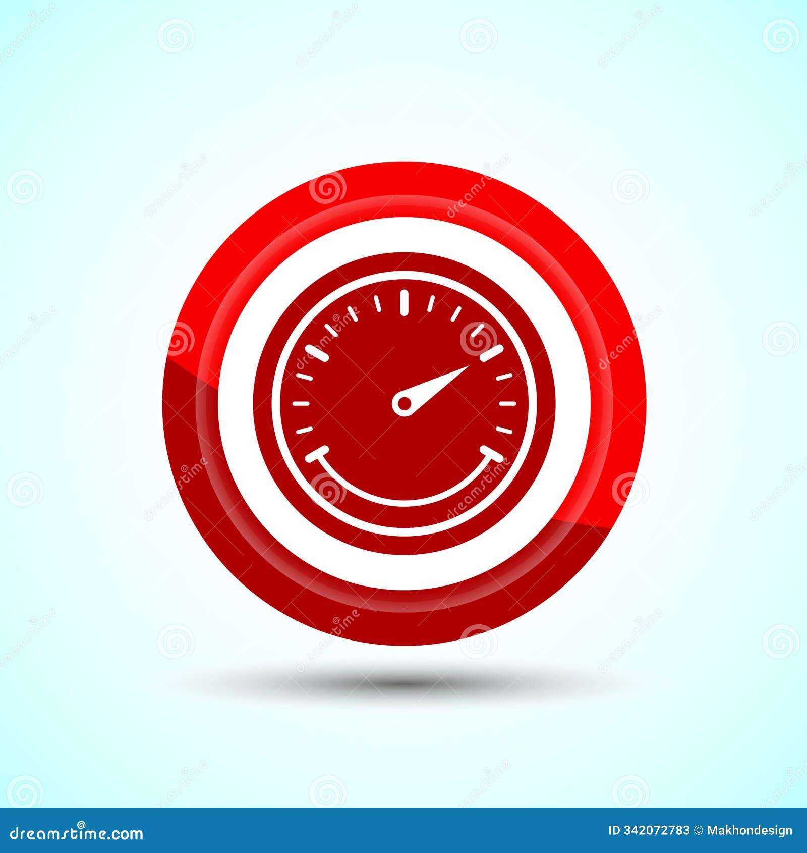 Speedometer Icon Design Illustration, Speed Indicator Sign Symbol, Red ...