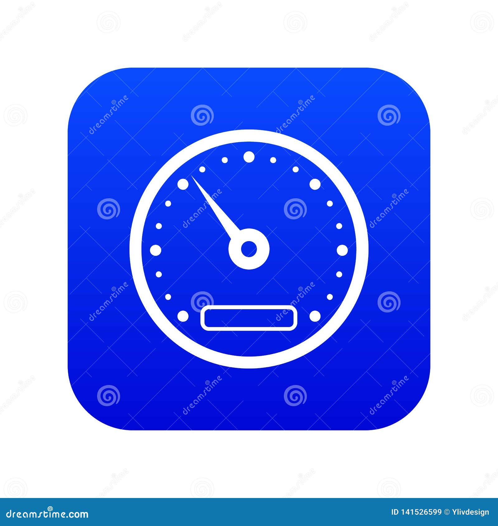 Speedometer Icon Digital Blue Stock Vector - Illustration of dial ...