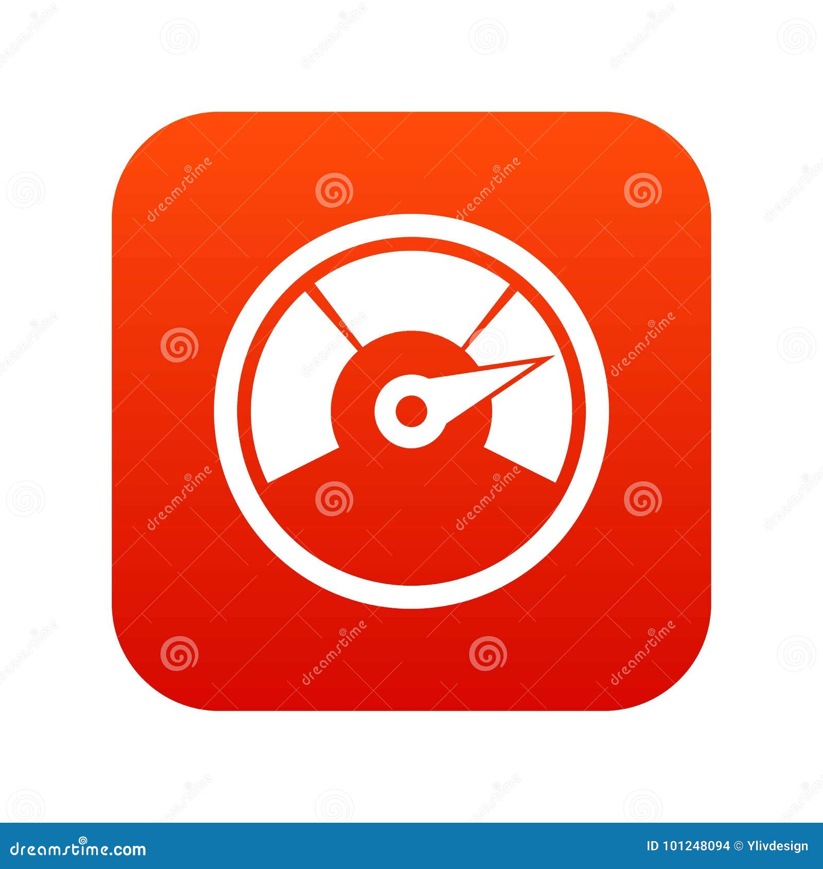 Speedometer Icon Digital Red Stock Vector - Illustration of graphic ...