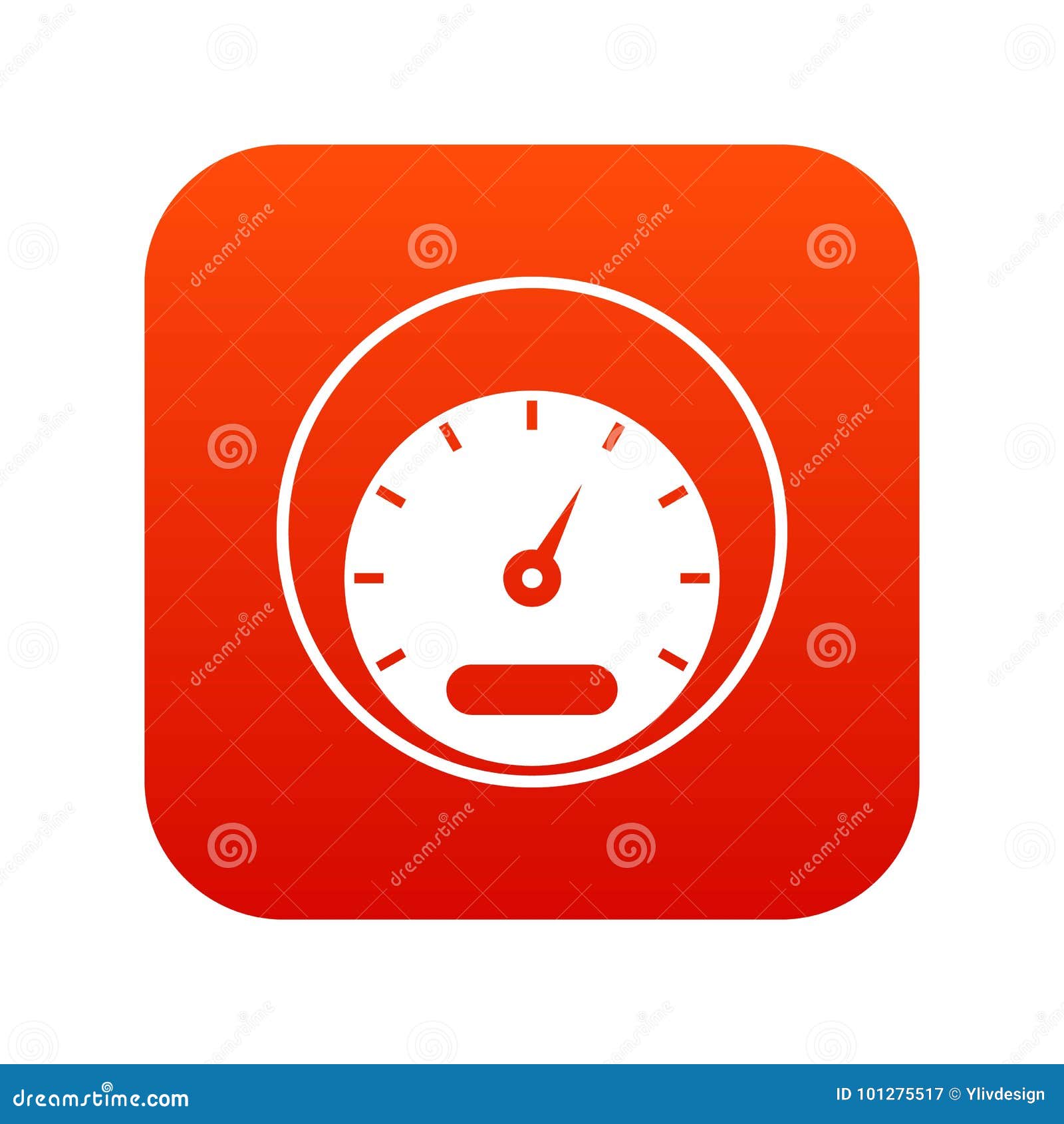 Speedometer Icon Digital Red Stock Vector - Illustration of arrow ...