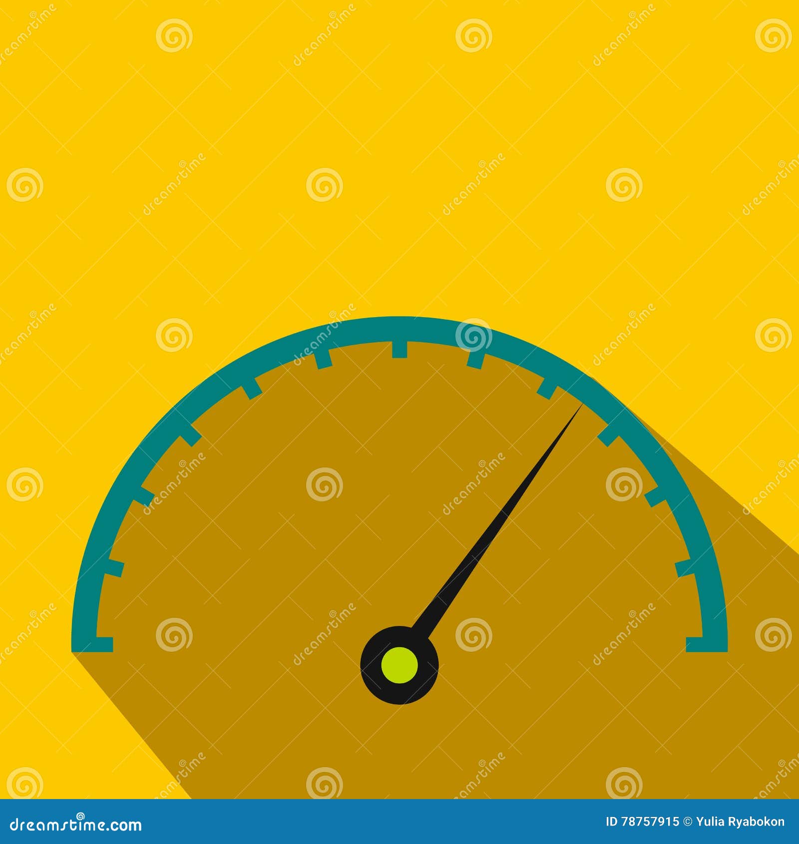 Speedometer Icon in Flat Style Stock Vector - Illustration of indicator ...
