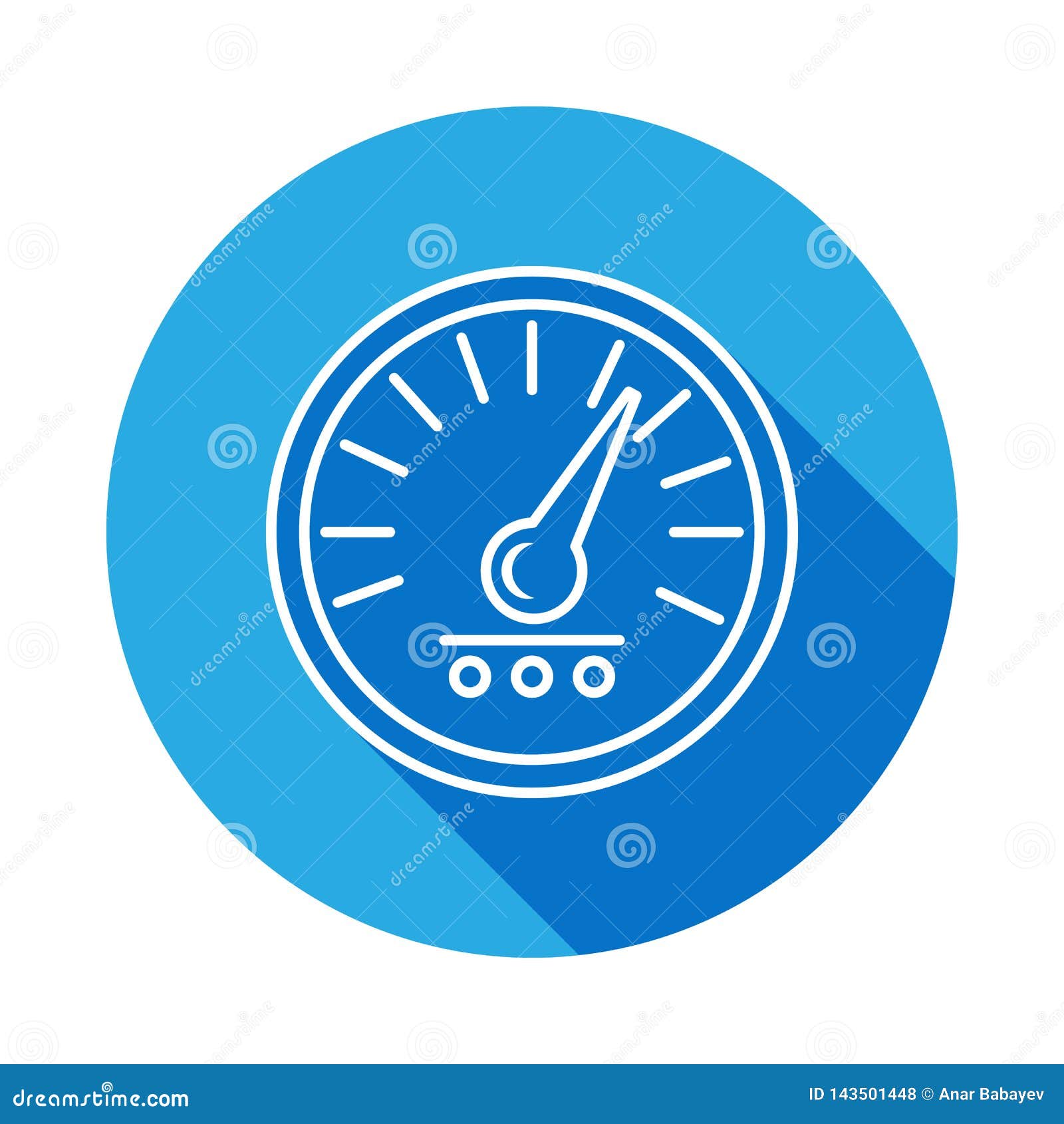 Speedometer Icon with Long Shadow. Element of Racing for Mobile Concept ...