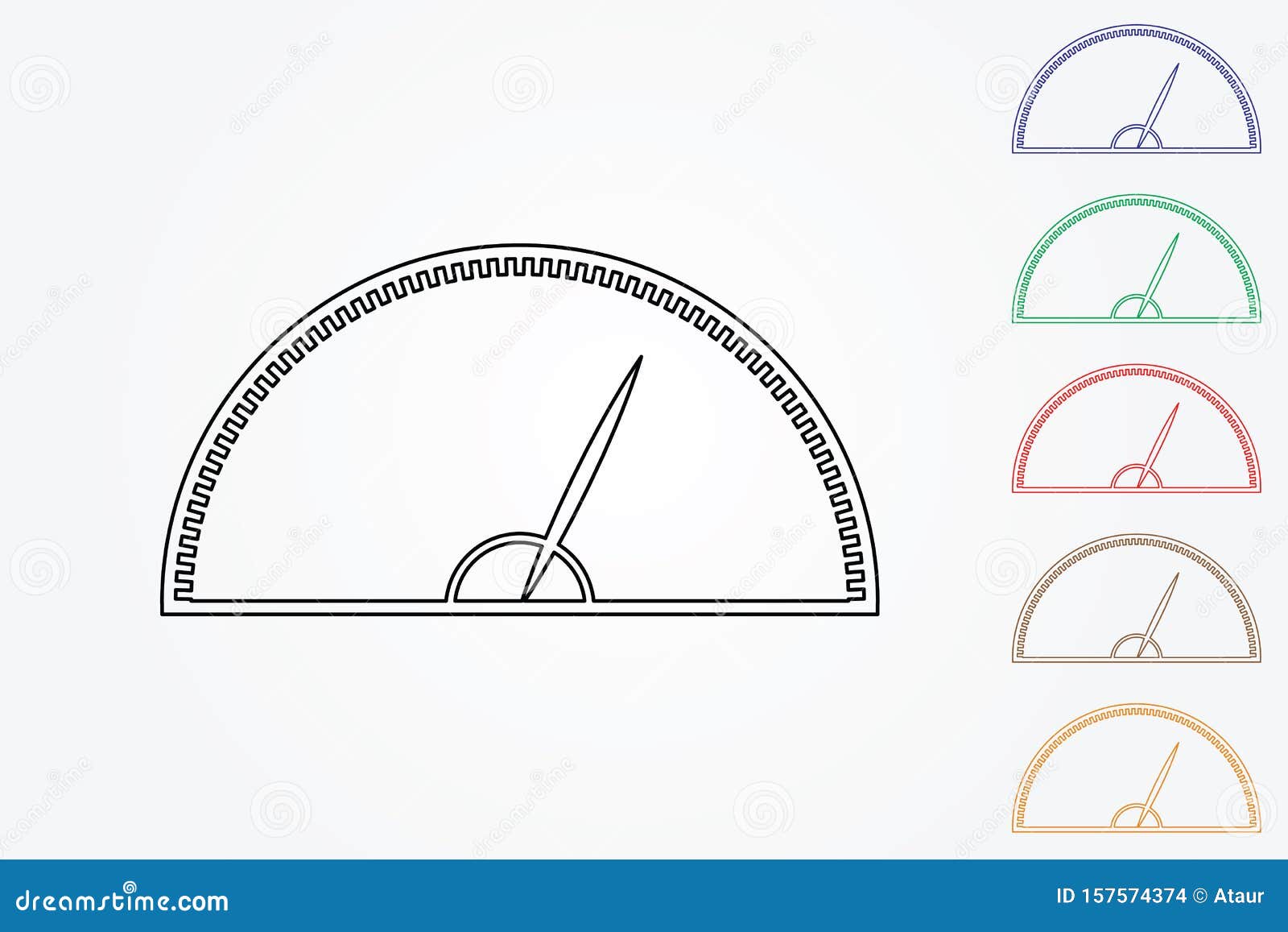 Speedometer Icon with Many Colors Using Lines for Vehicle on White ...