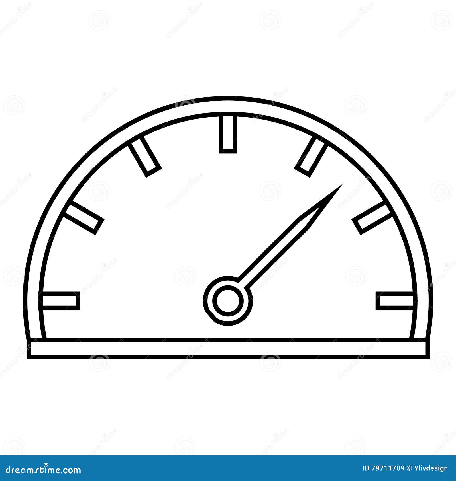 Speedometer Icon, Outline Style Stock Vector - Illustration of line ...