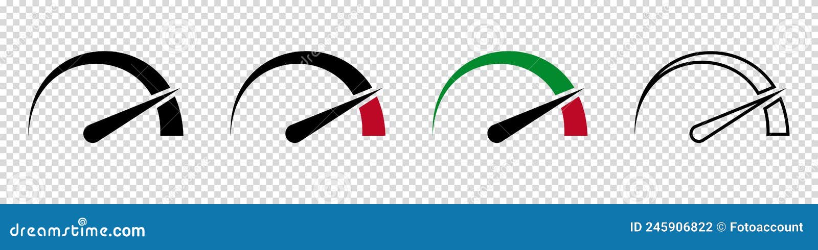 Speedometer Icon Set - Different Vector Illustrations Isolated On ...