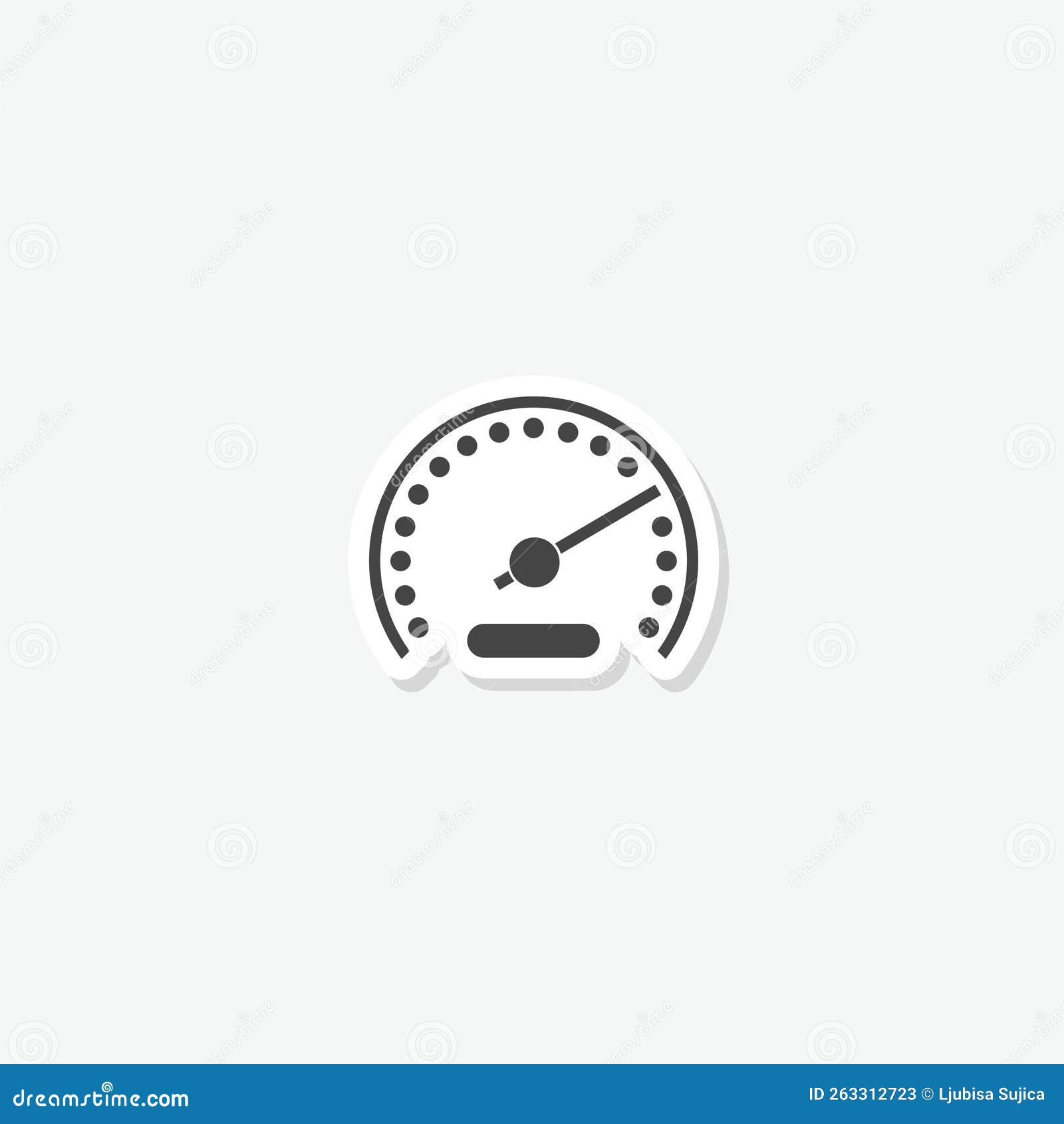 Speedometer Icon Sticker Isolated on White Stock Vector - Illustration ...