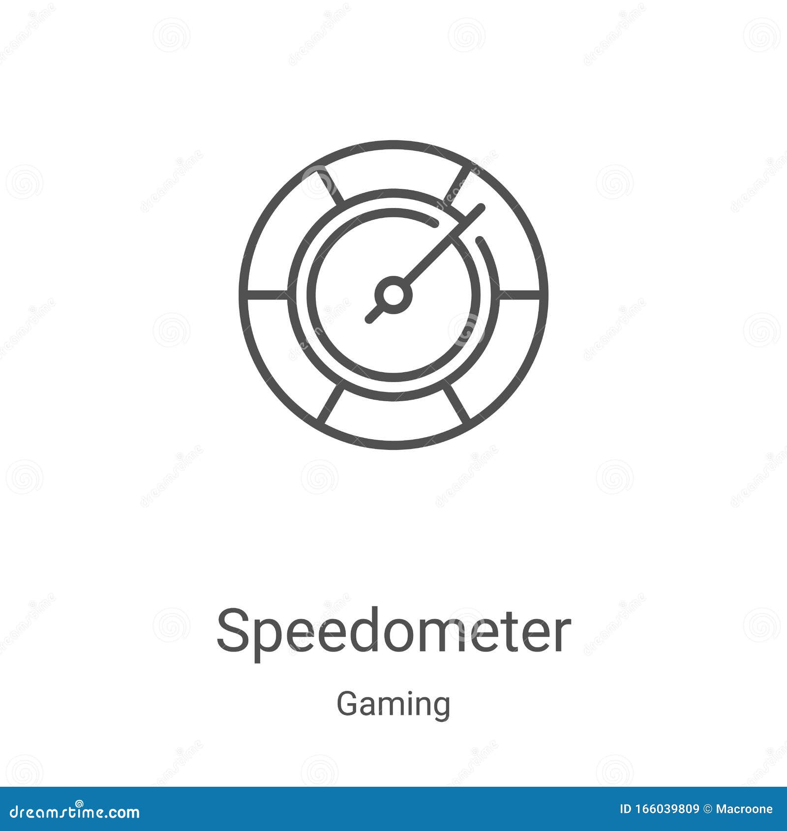 Speedometer Icon Vector from Gaming Collection. Thin Line Speedometer ...