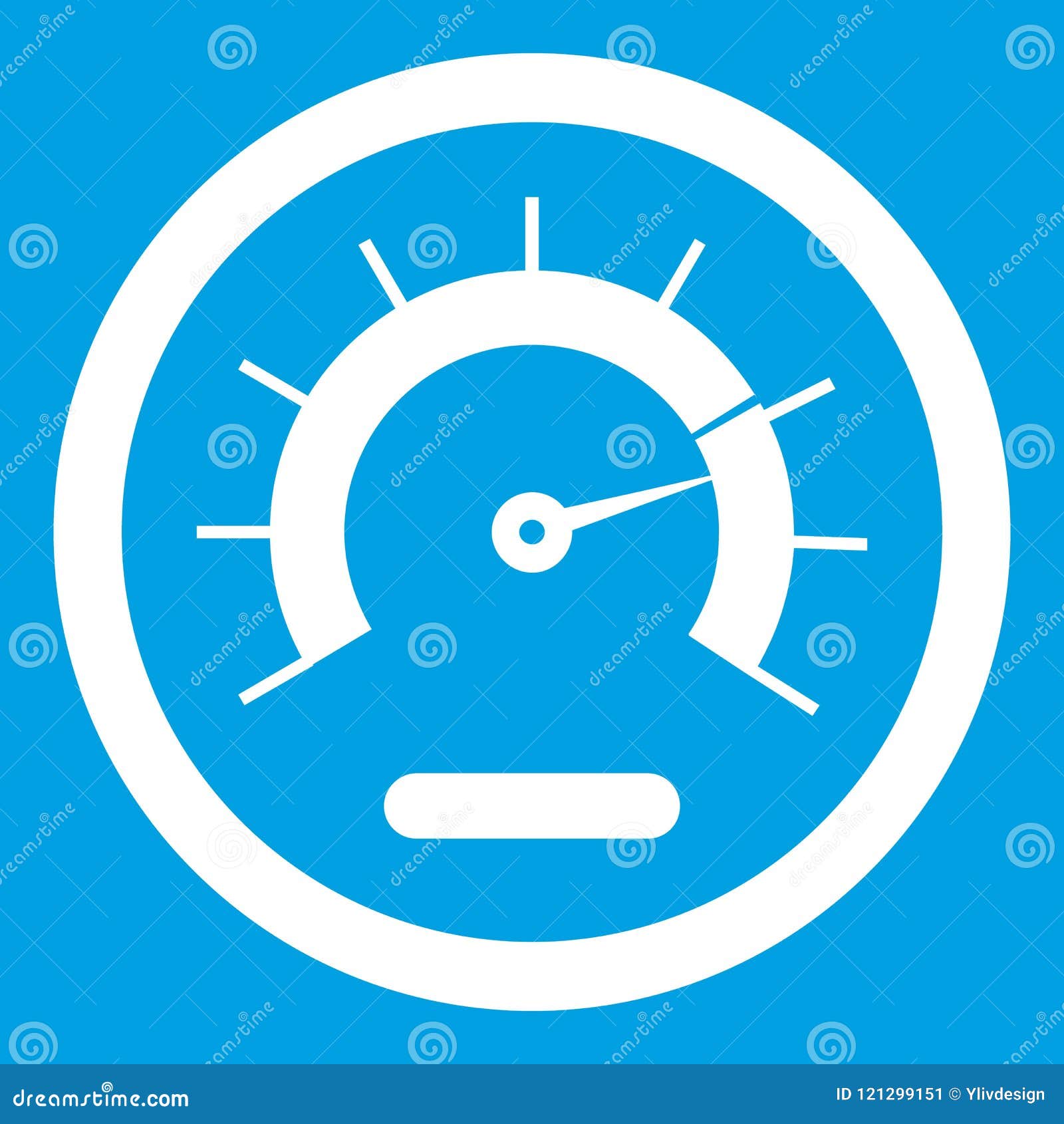 Speedometer icon white stock vector. Illustration of dial - 121299151