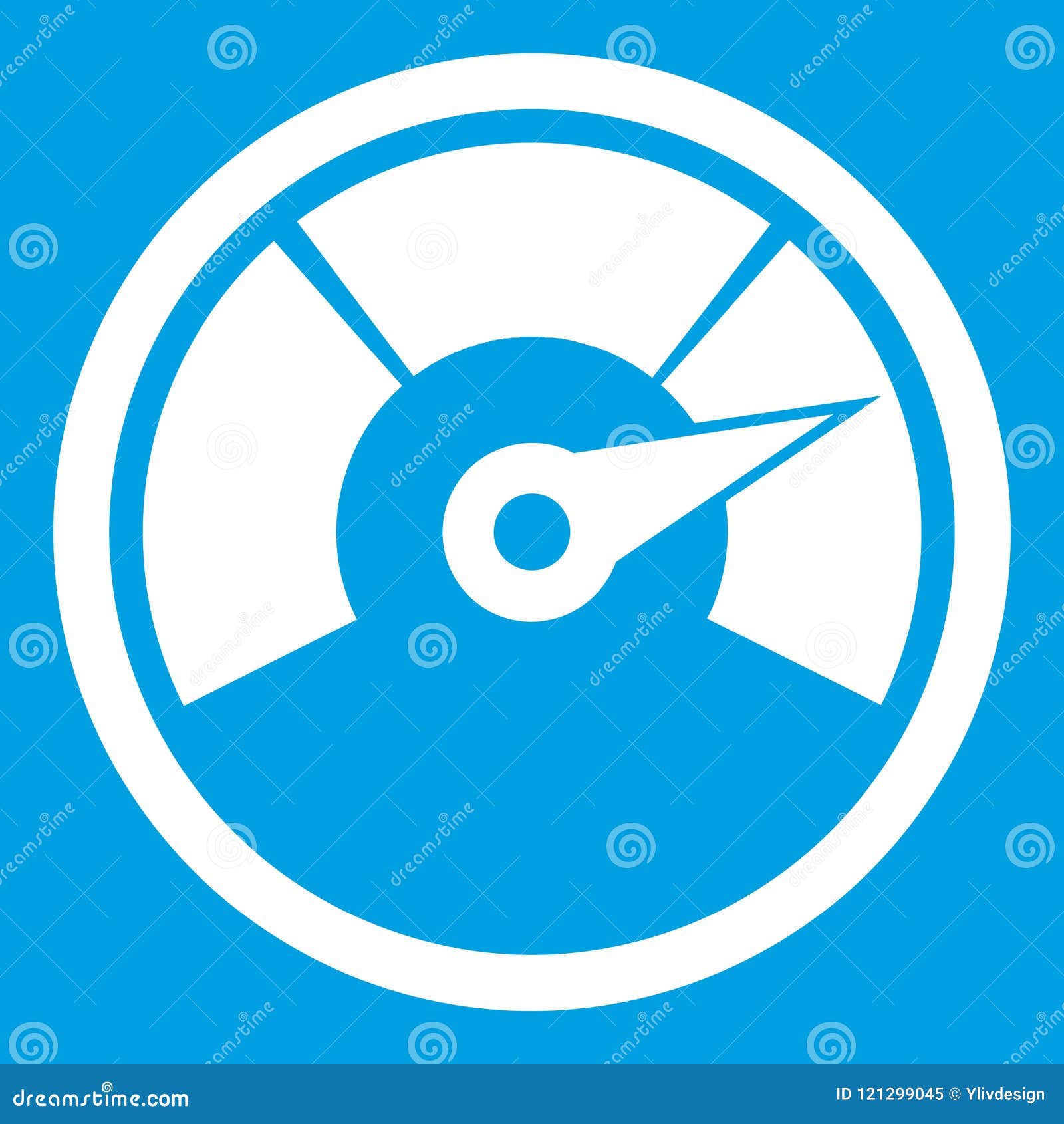 Speedometer icon white stock vector. Illustration of dial - 121299045